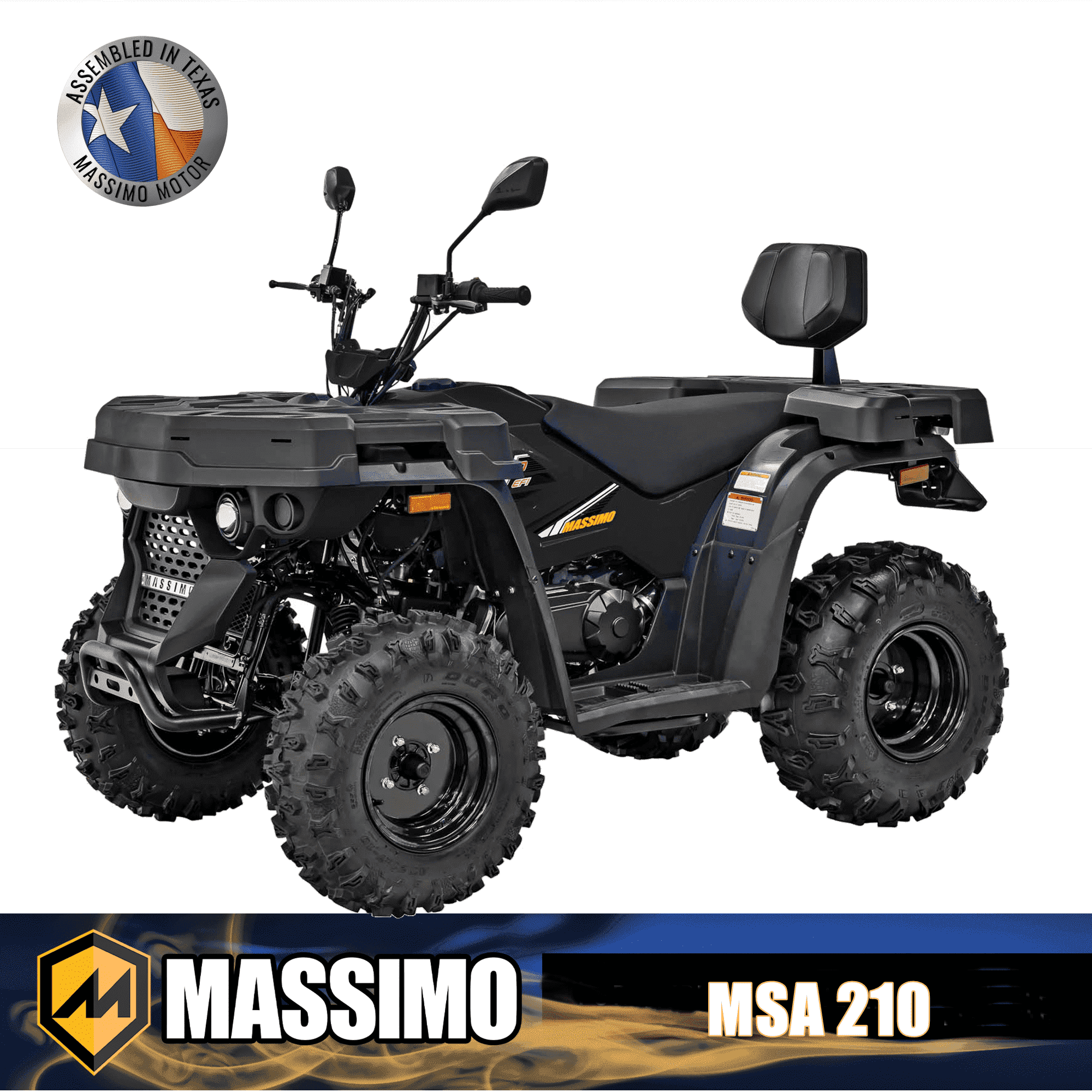 Massimo MSA210 Adult ATV 177cc Quad All-Terrain Vehicle - Black ...