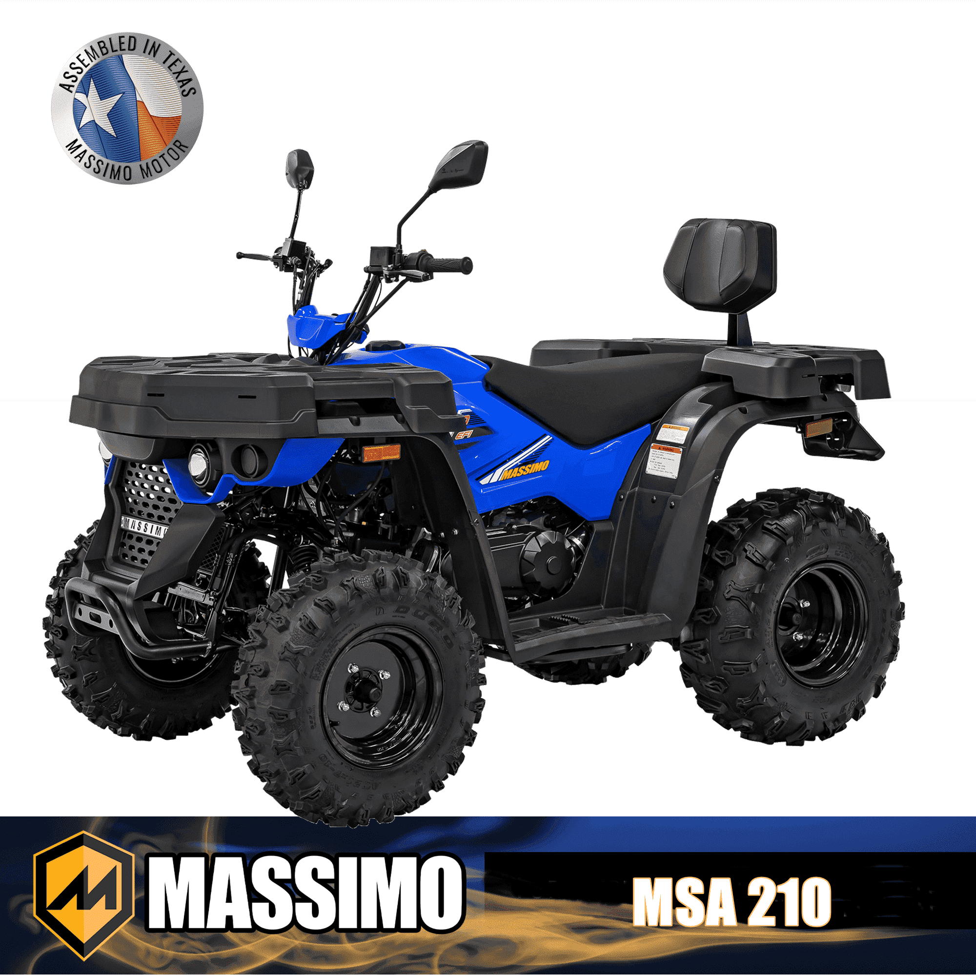 Massimo MSA210 Adult ATV 177cc Quad All-Terrain Vehicle -Blue - Walmart.com