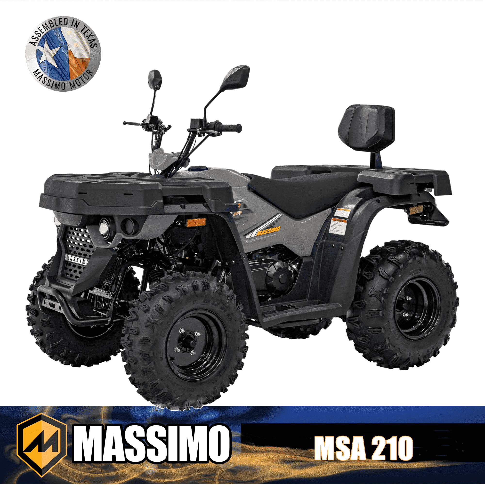 Massimo MSA210 Adult ATV 177cc Quad All-Terrain Vehicle -Gray - Walmart.com