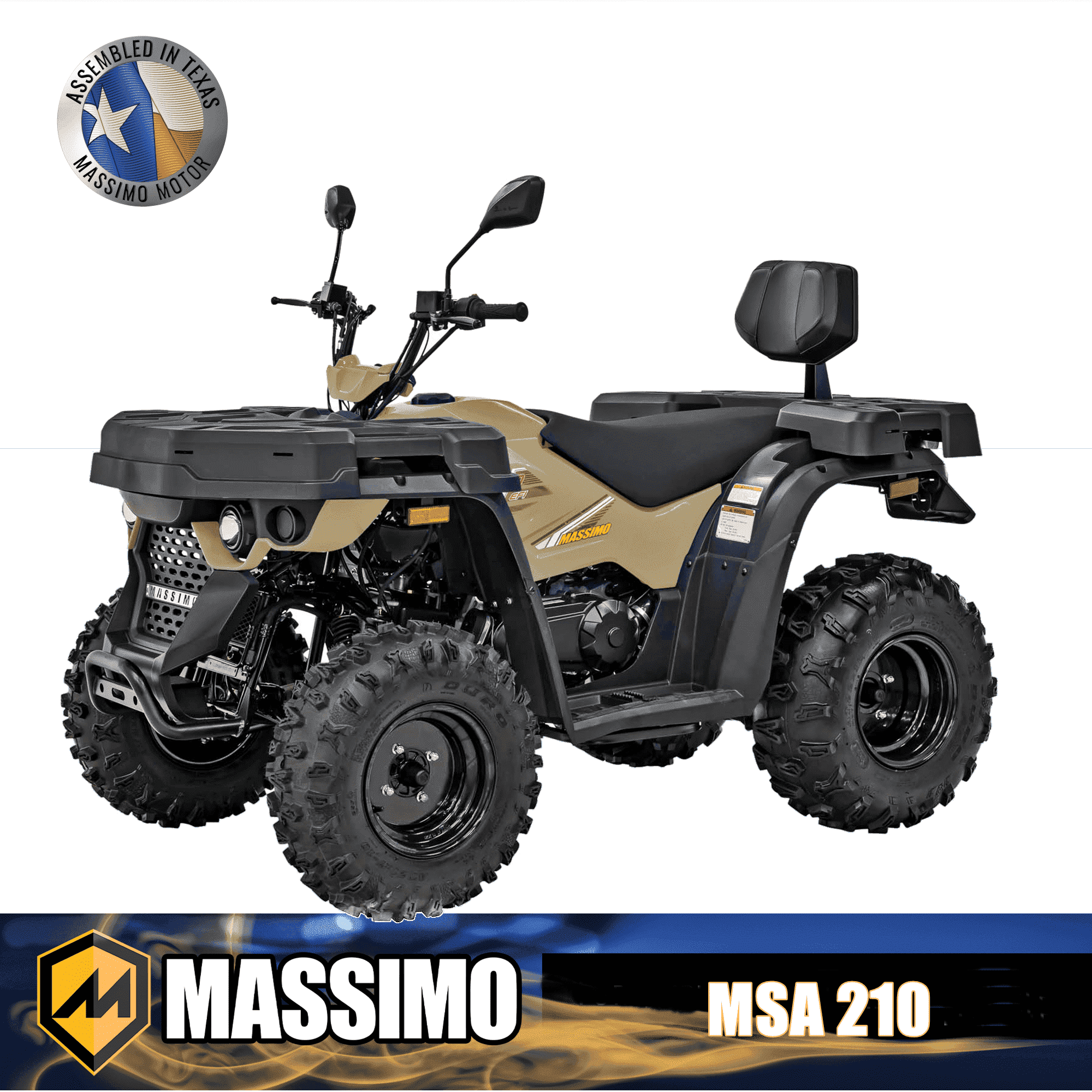 Massimo MSA210 Adult ATV 177cc Quad All-Terrain Vehicle - Sand ...