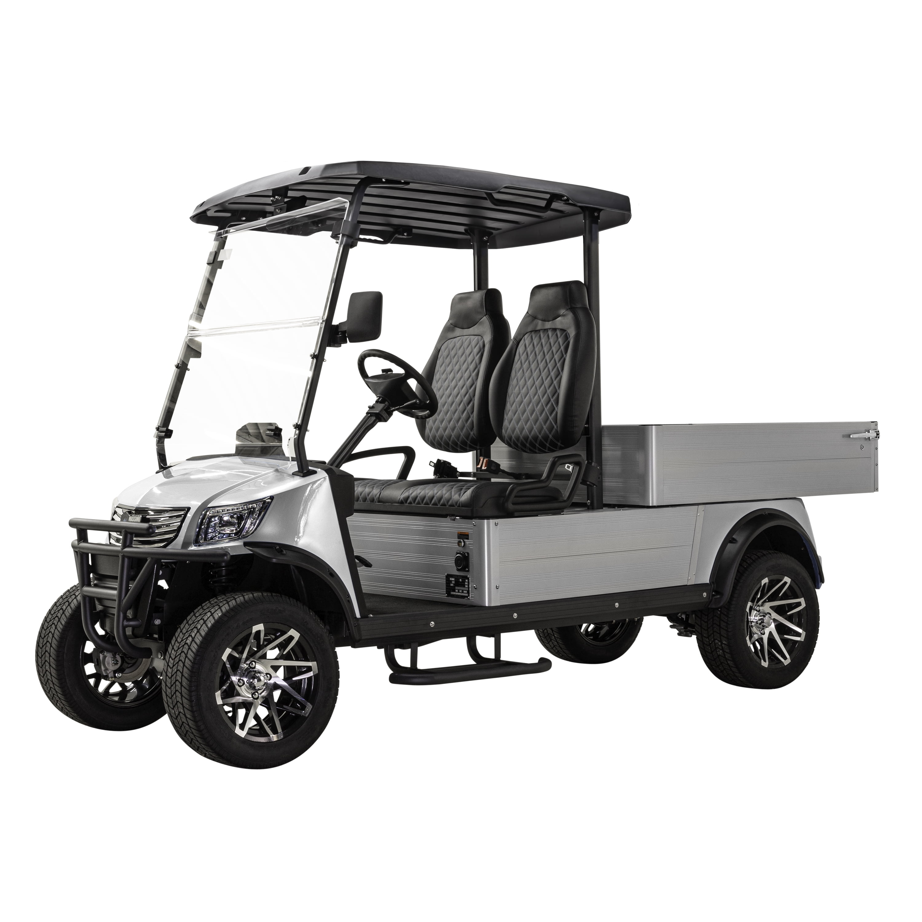 Massimo High-Power MVR Cargo Max Electric Utility Golf Cart, 48V 5kW Motor, Silver - Walmart.com