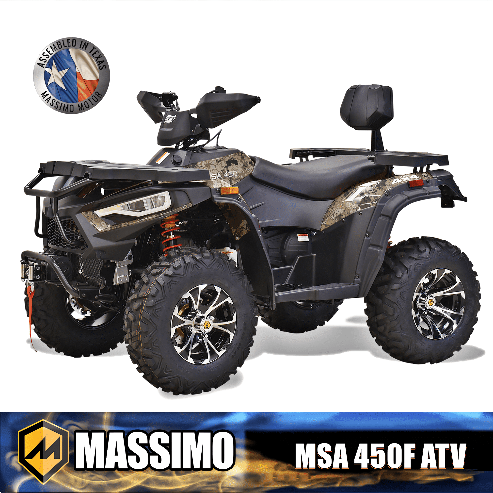 Massimo 352cc 4WD ATV with EFI, 4 Stroke Engine and 25HP - Camouflage ...