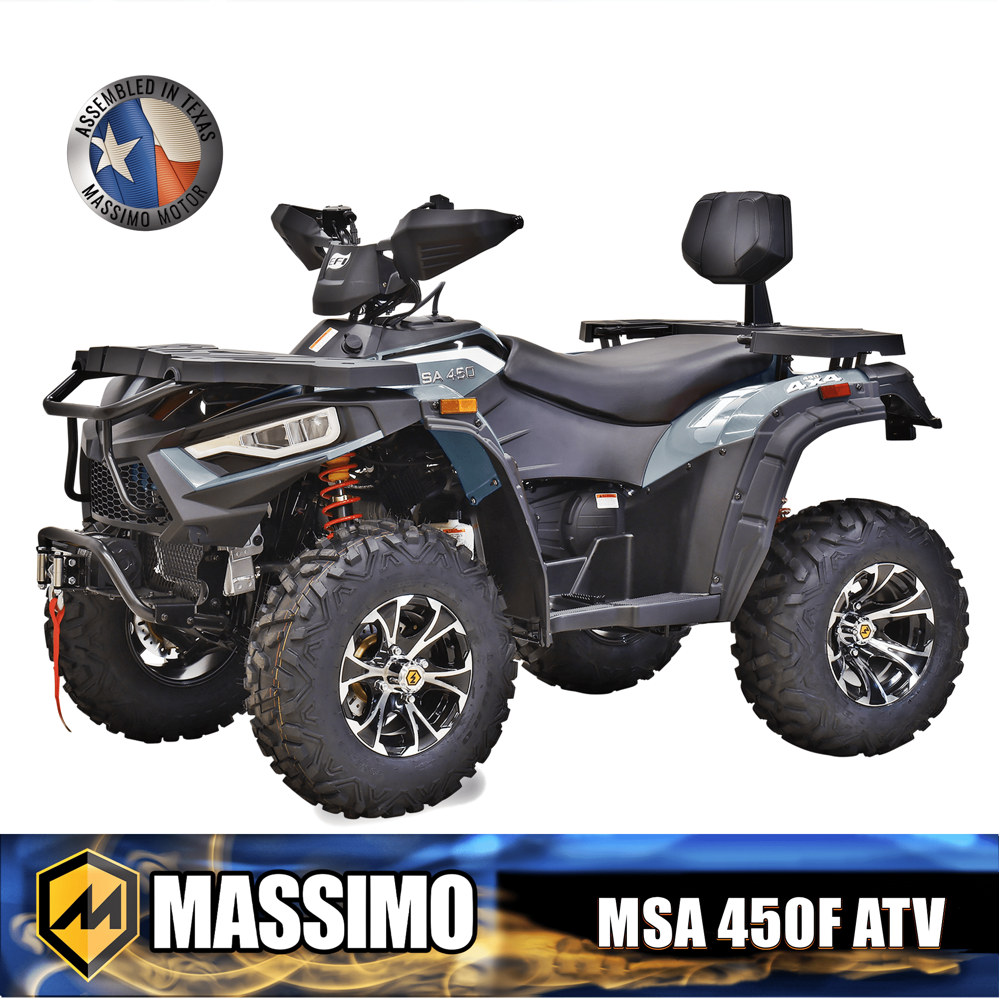 Massimo Motor MSA450F 25 HP 4-Stroke Engine ATV with 3000lb Winch ...
