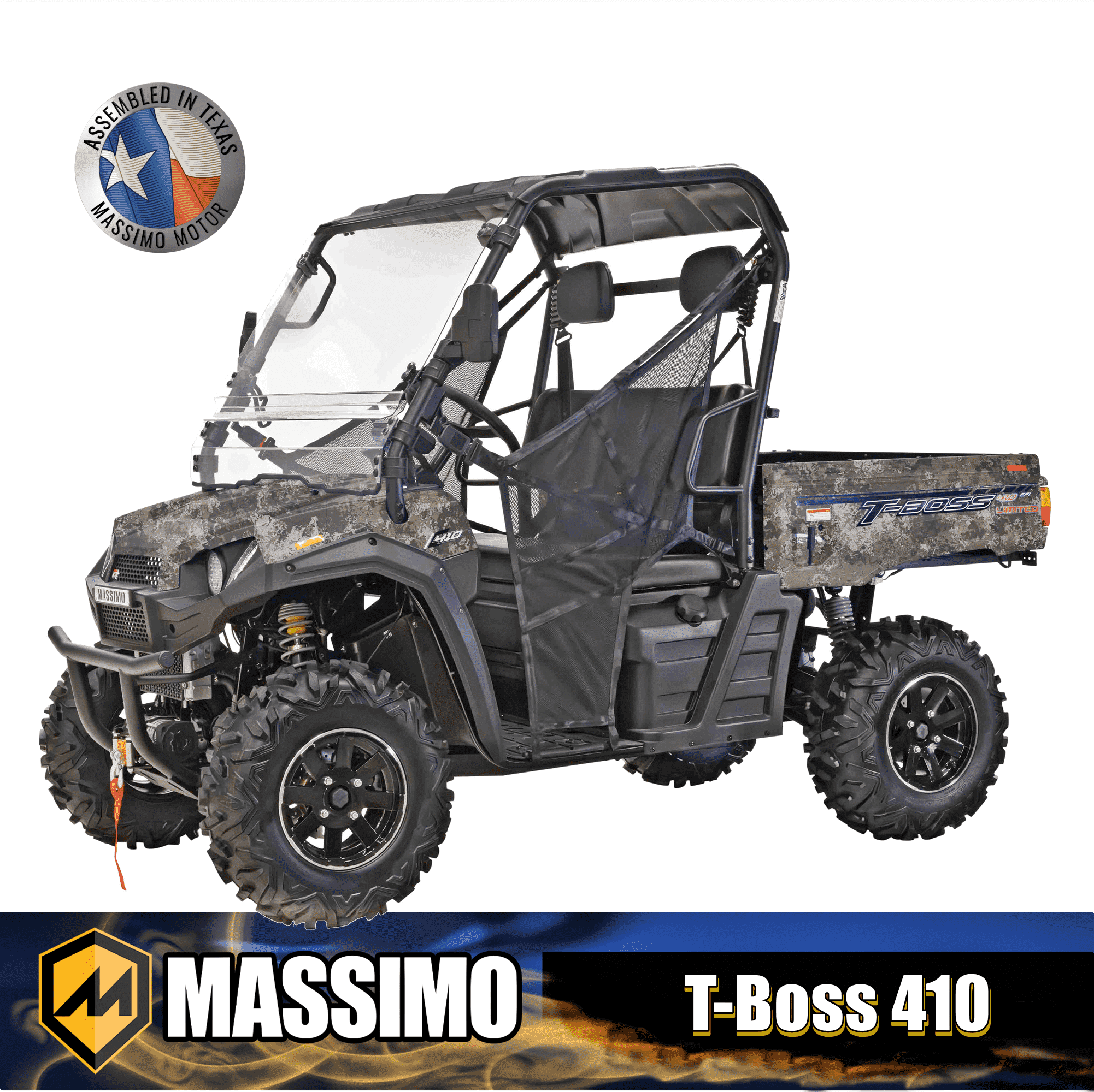 Massimo T-Boss 410 EFI 4WD UTV, Camouflage, Lightweight, 9.75-inch ...