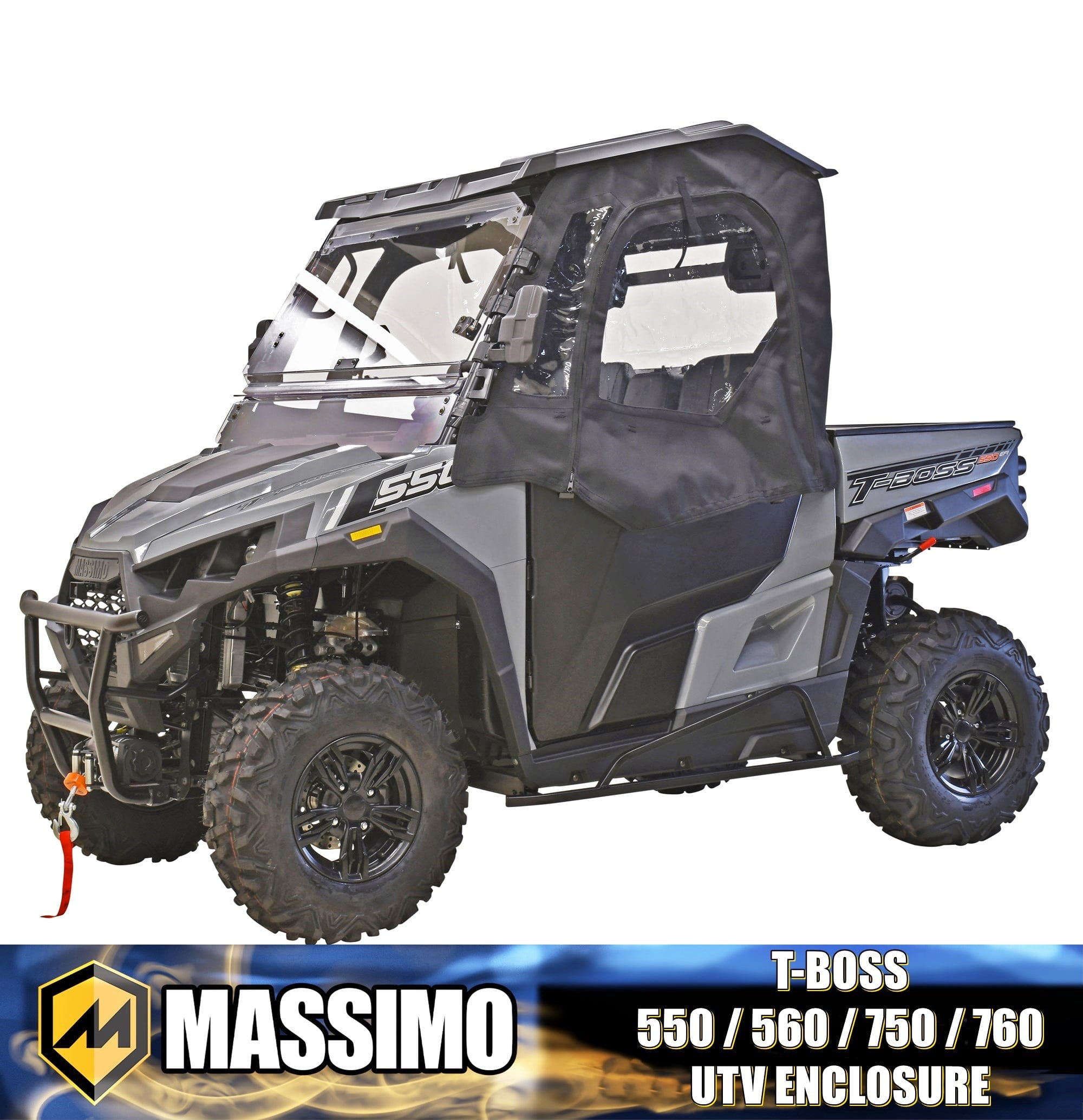 Massimo Half-Door Soft Cab Enclosure, All-Weather Side-by-Side Protection, Fits T-Boss 550, 560 ...