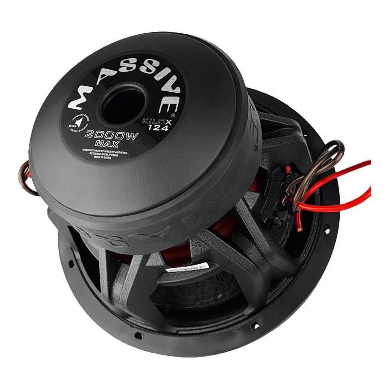 "Massive Audio KILOX124 12"" 2000W Dual 4 Ohm Car Audio Subwoofer with ...