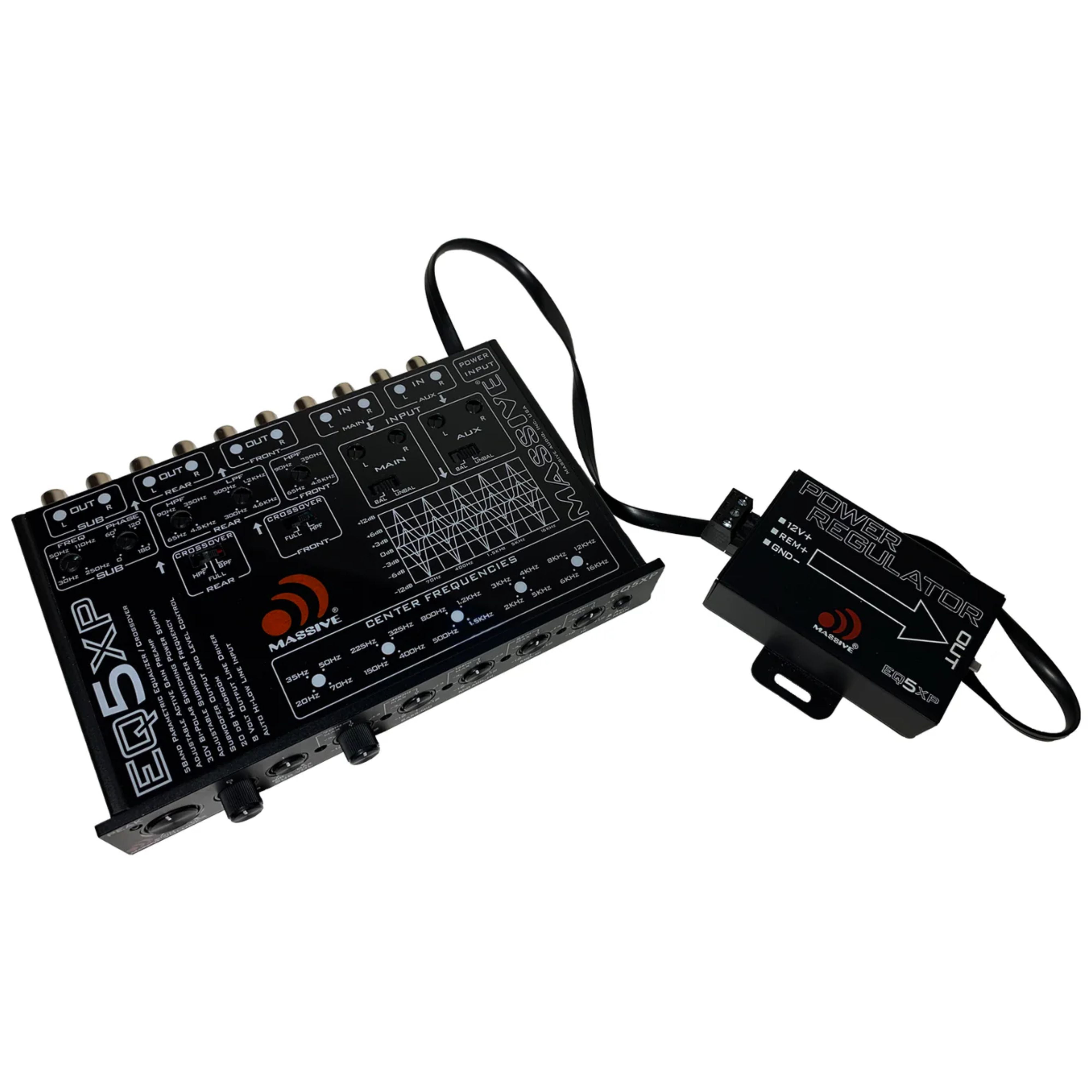 Massive Audio 5 Band Car Audio Parametric Equalizer / Crossover Signal ...