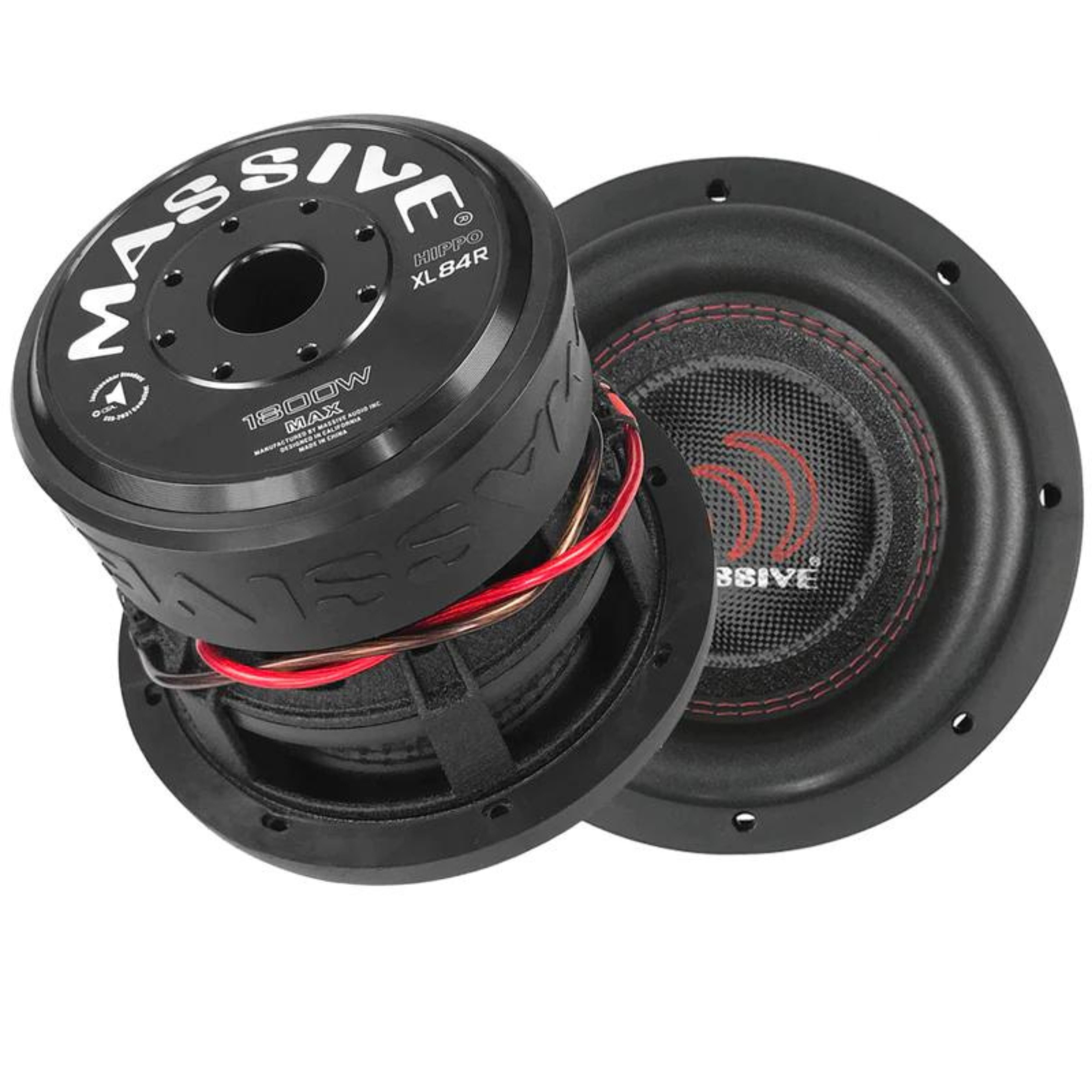 Massive Audio 8 inch Bass Subwoofer, Dual Voice Coil, 1800 Watt Peak, 2 ...