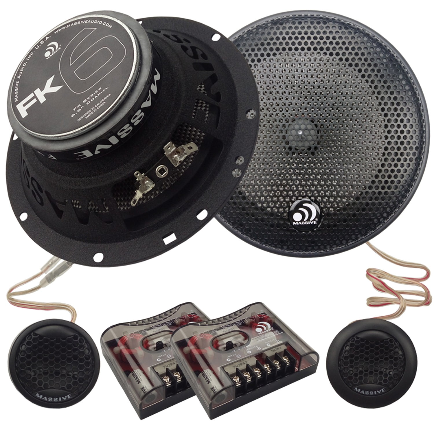 Massive Audio FK6 FK Series 6.5-Inch 80-Watt-RMS Component Kit Speakers ...