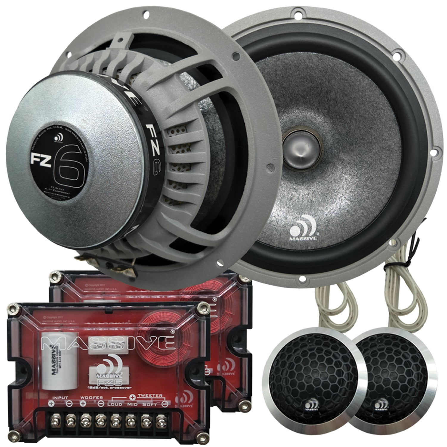 Massive Audio FZ Faze Series 6.5-Inch 200-Watt-RMS Component Kit ...