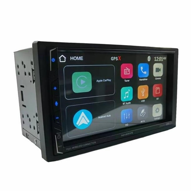 Massive Audio MAUH7CPAW 7 in. Carplay Android MP3 Bluetooth AM-FM Radio ...