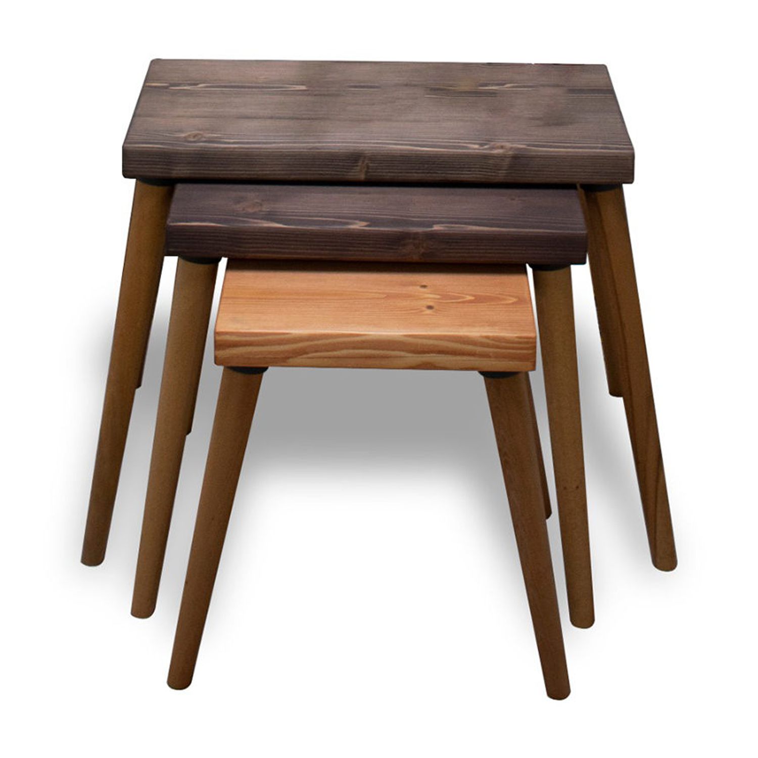 Massive Design-Convertry-Walnut, Oak-Nesting Table -3 Pieces - Walmart.com
