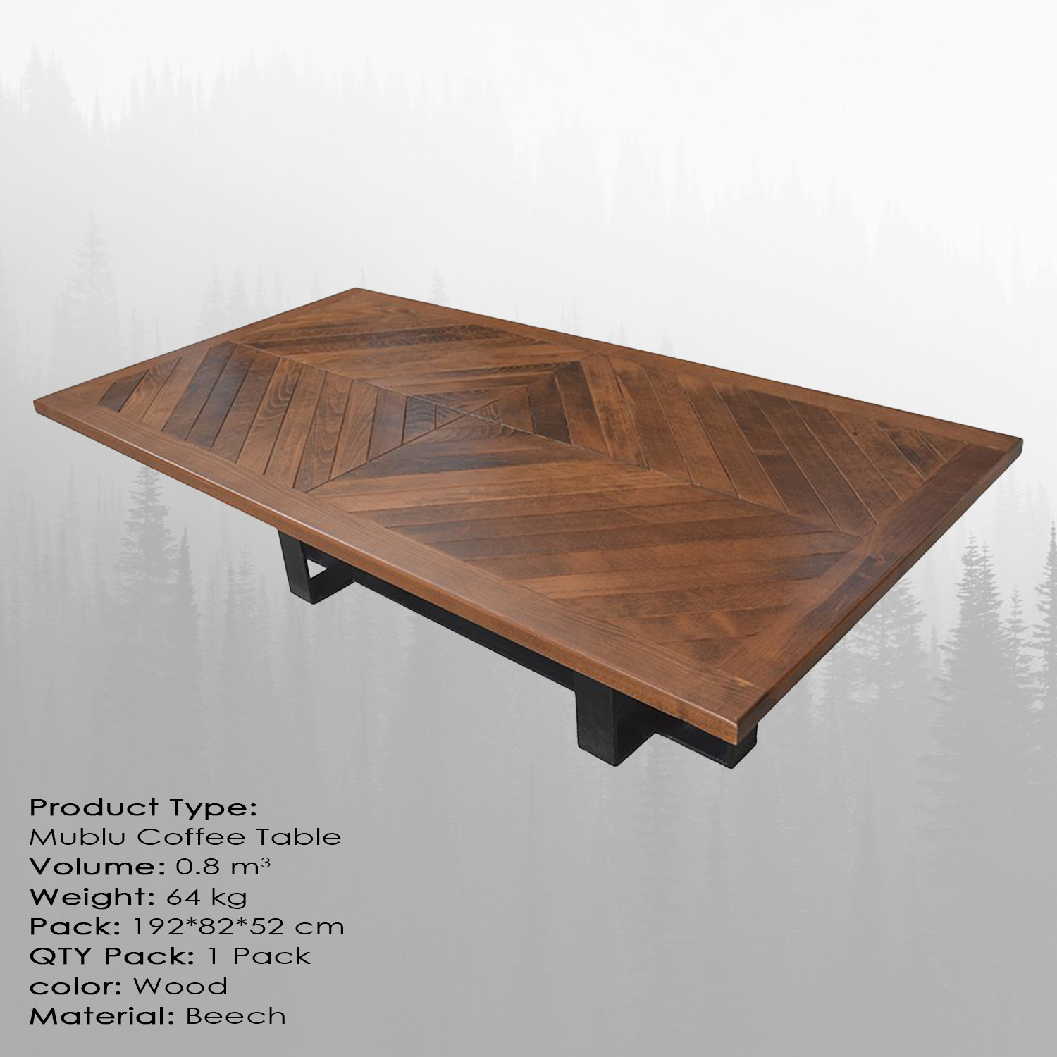 Massive Design-Muni-Walnut-Coffee Table - Walmart.com