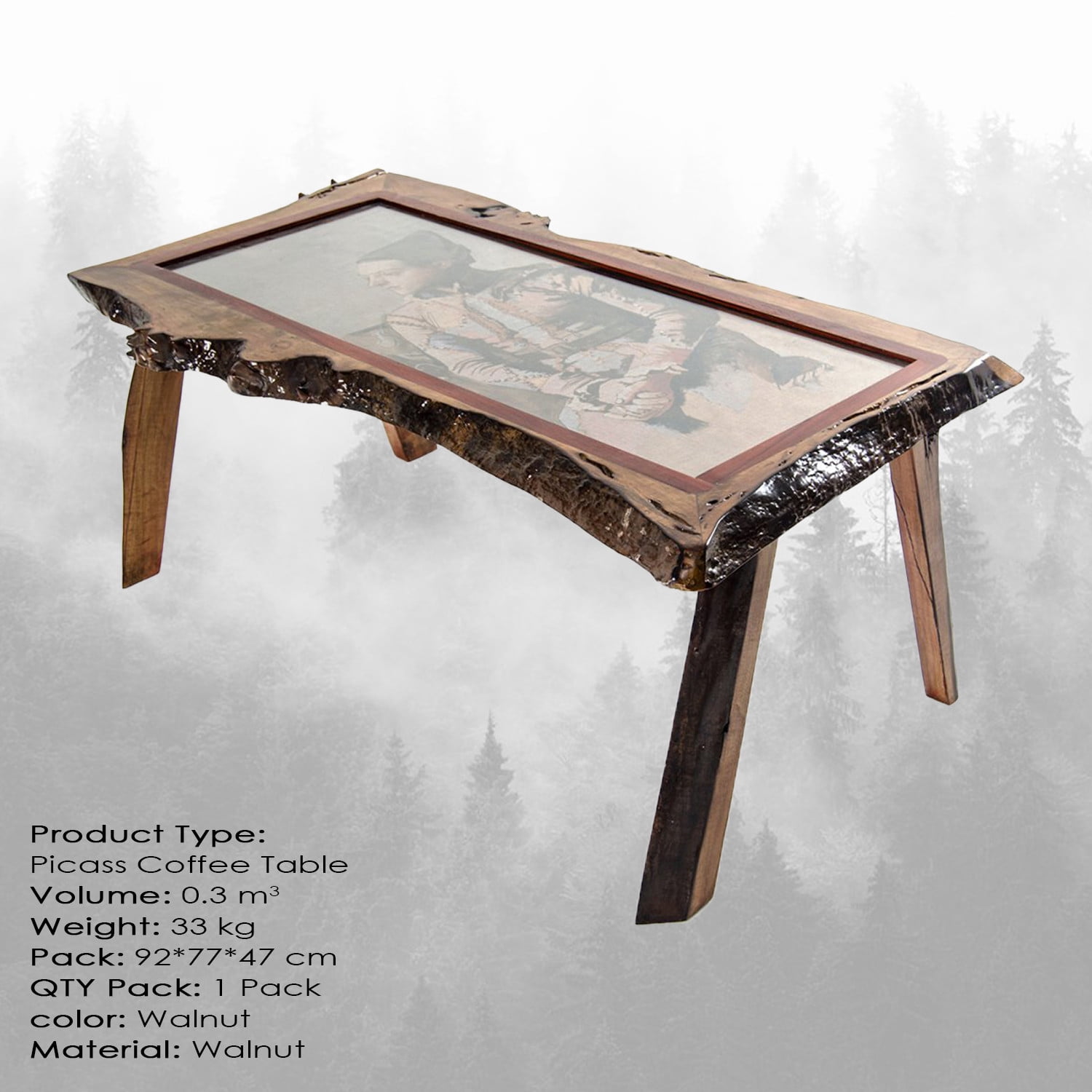 Massive Design-Picco-Walnut-Coffee Table - Walmart.com