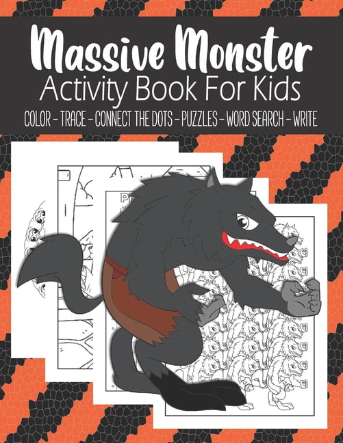 Massive Monster Activity Book For Kids Color - Trace - Connect The Dots ...