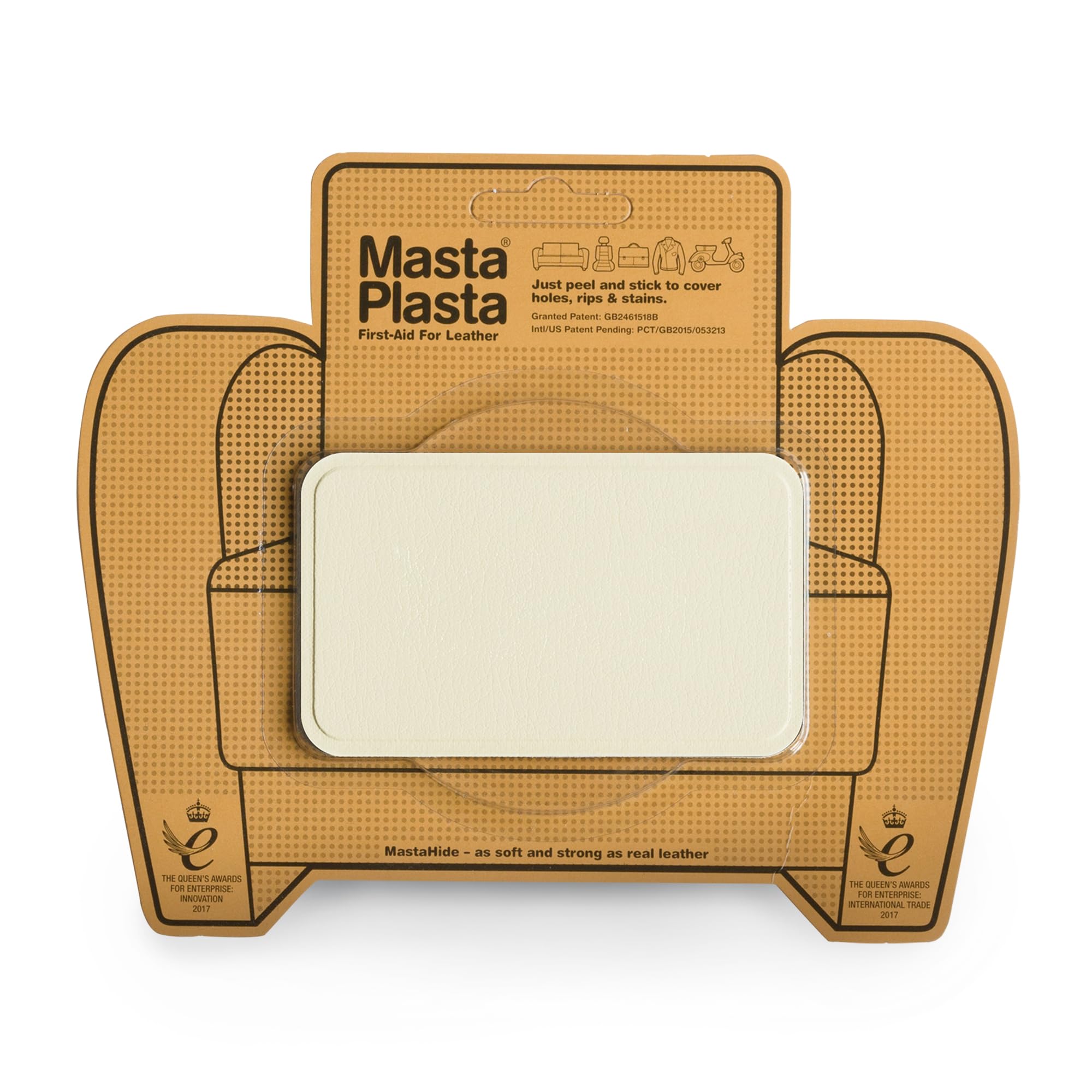 MastaPlasta Premium Leather Repair Patch - Ivory 4" x 2.4" (10 x 6 cm ...