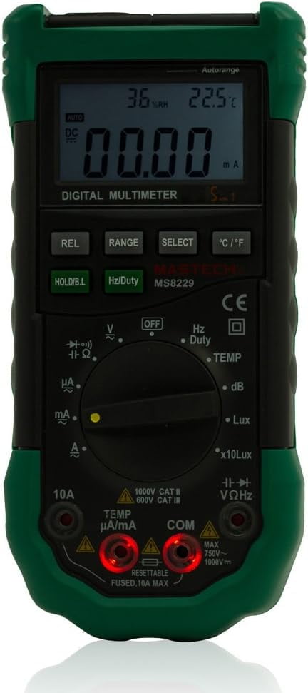 Mastech MS8229 5 in1 Auto Range Digital Multimeter Sound Level ...