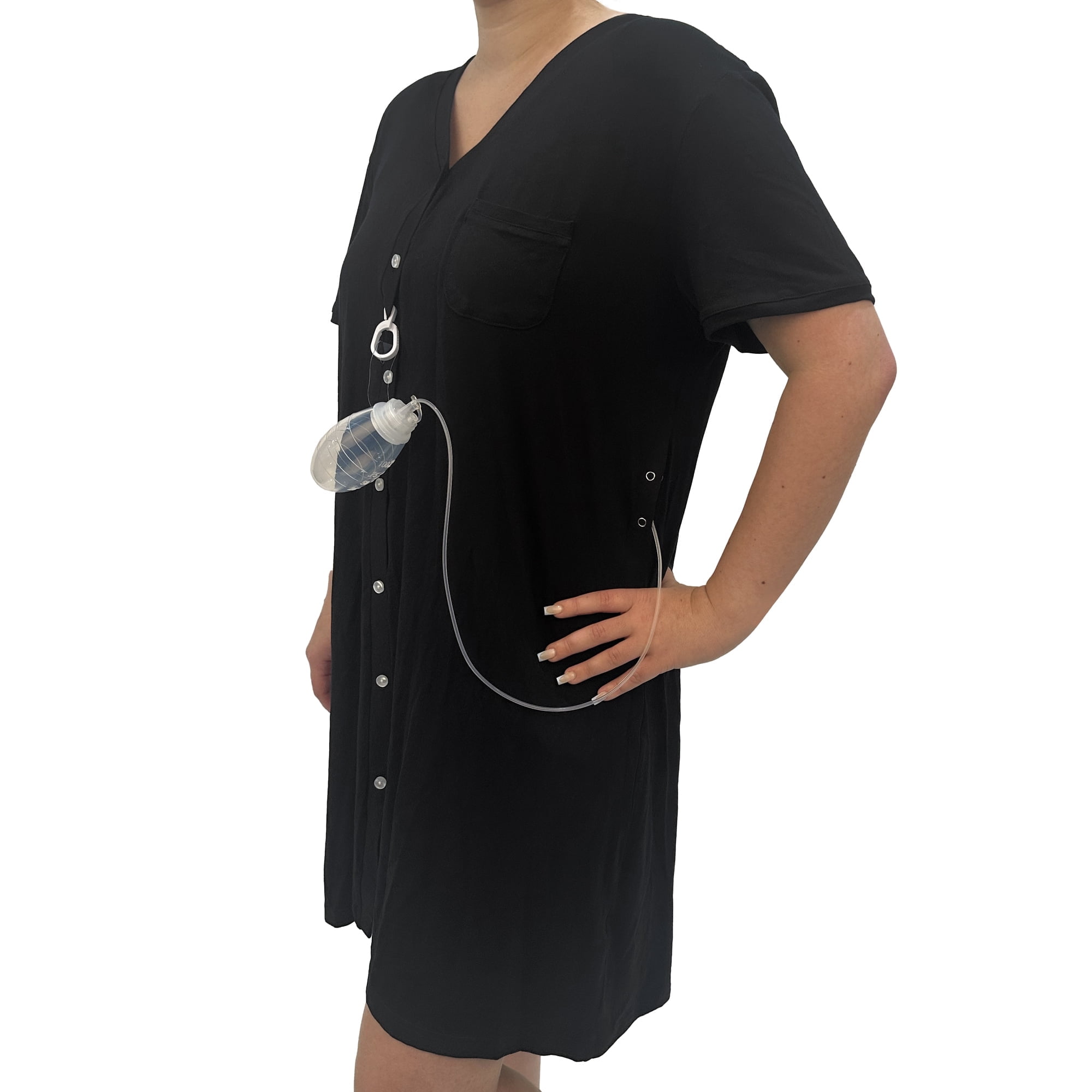 Sweet Jojo Designs Mastectomy Shirt w/ Side Drain Openings Womens Short ...