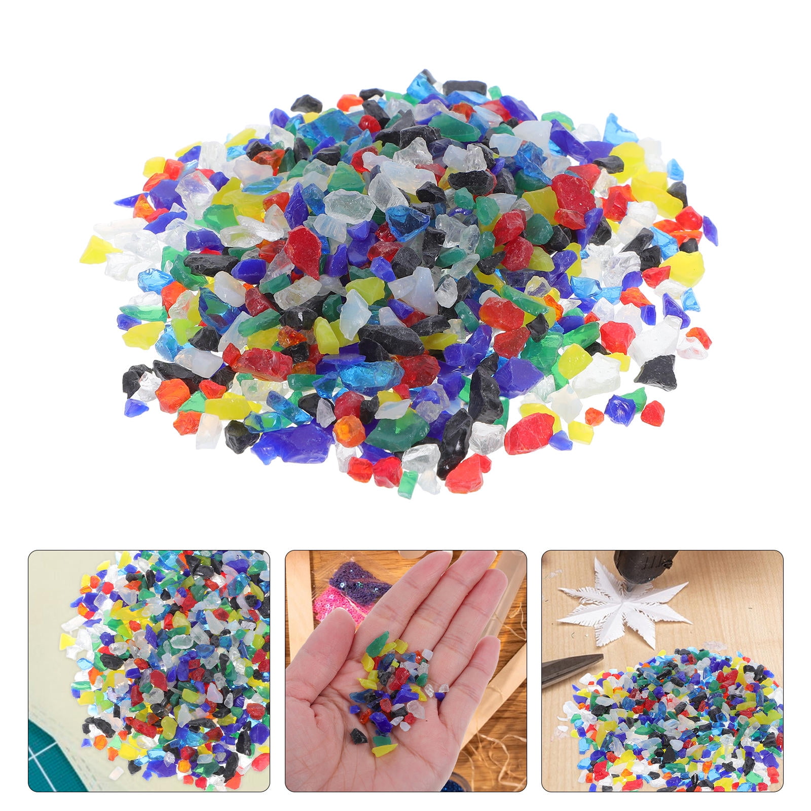 Masteelf 1 Bag Glass Blocks for Crafts Art Projects Irregular Pieces ...