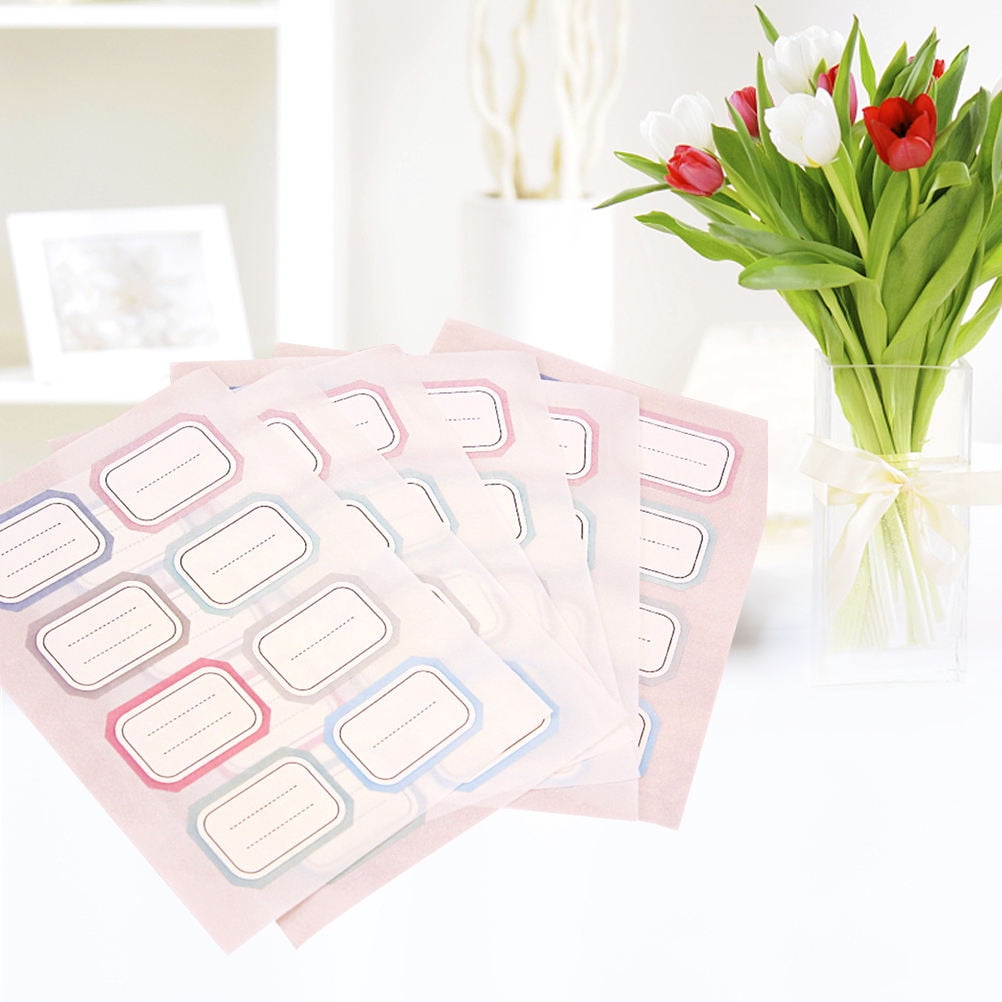 Masteelf 1 Pack 6 Sheets Self-Adhesive Name Tags Plain Name Labels ...
