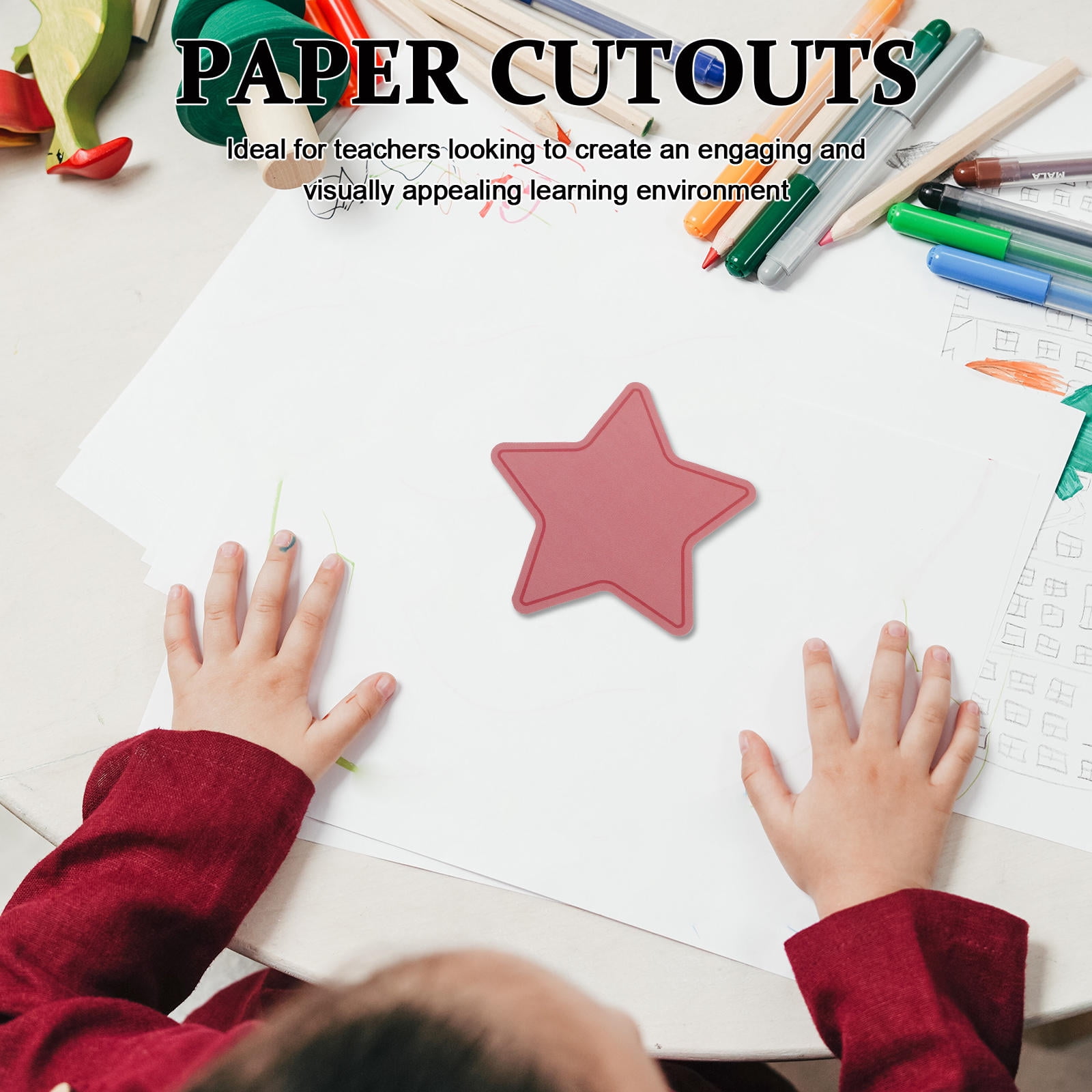 Masteelf 1 Pack Star-Shaped Paper Cutouts Bulletin Board Decorations ...