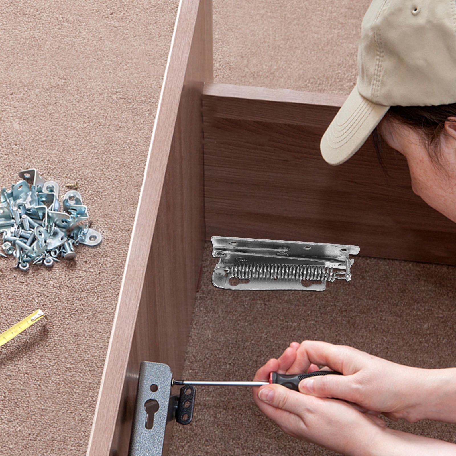 Masteelf 1 Pair 90 Degree Foldable Lifting Bracket Heavy Duty Spring ...