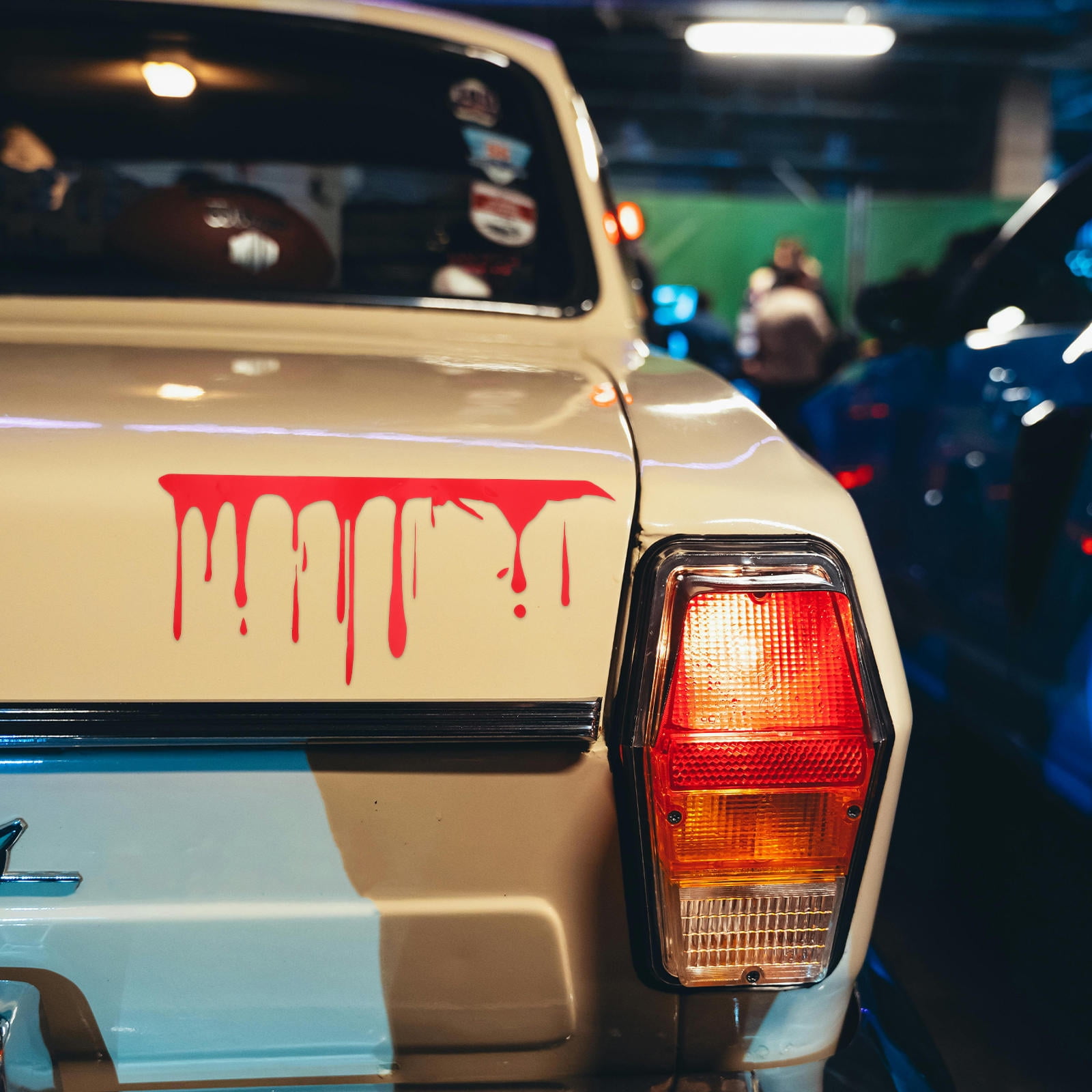CTIRCHIU Horror Car Decals in Dripping Design, Red PVC Material, 1 Pair ...