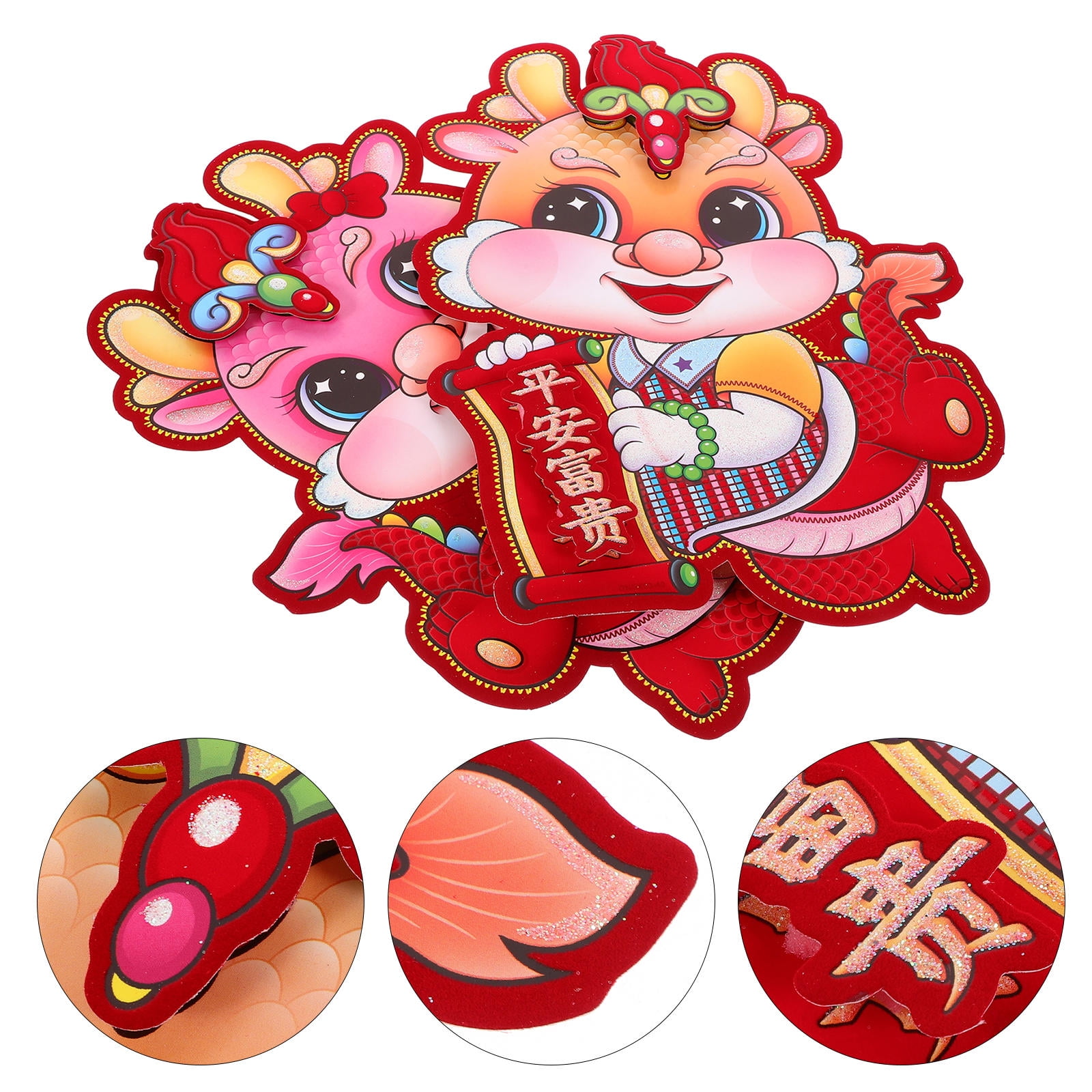 Masteelf 1 Pair Chinese Decor Lunar New Year Door Decor Traditional ...