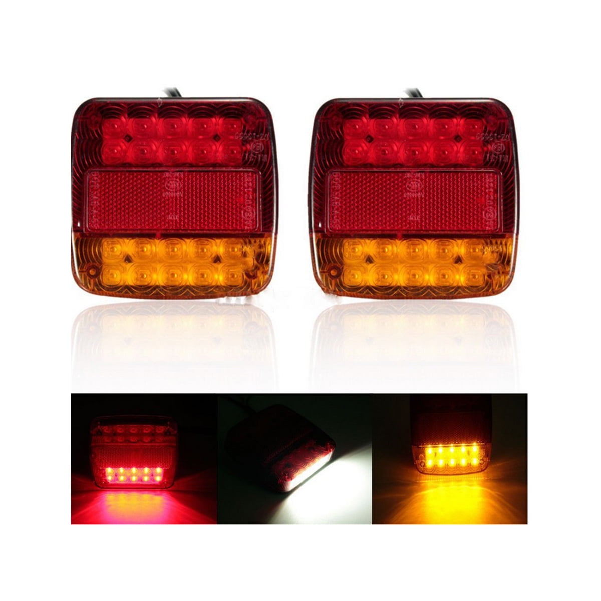 Masteelf 1 Pair HL-J-196 Trailer Tail Light 12V LED Trailer Lights ...
