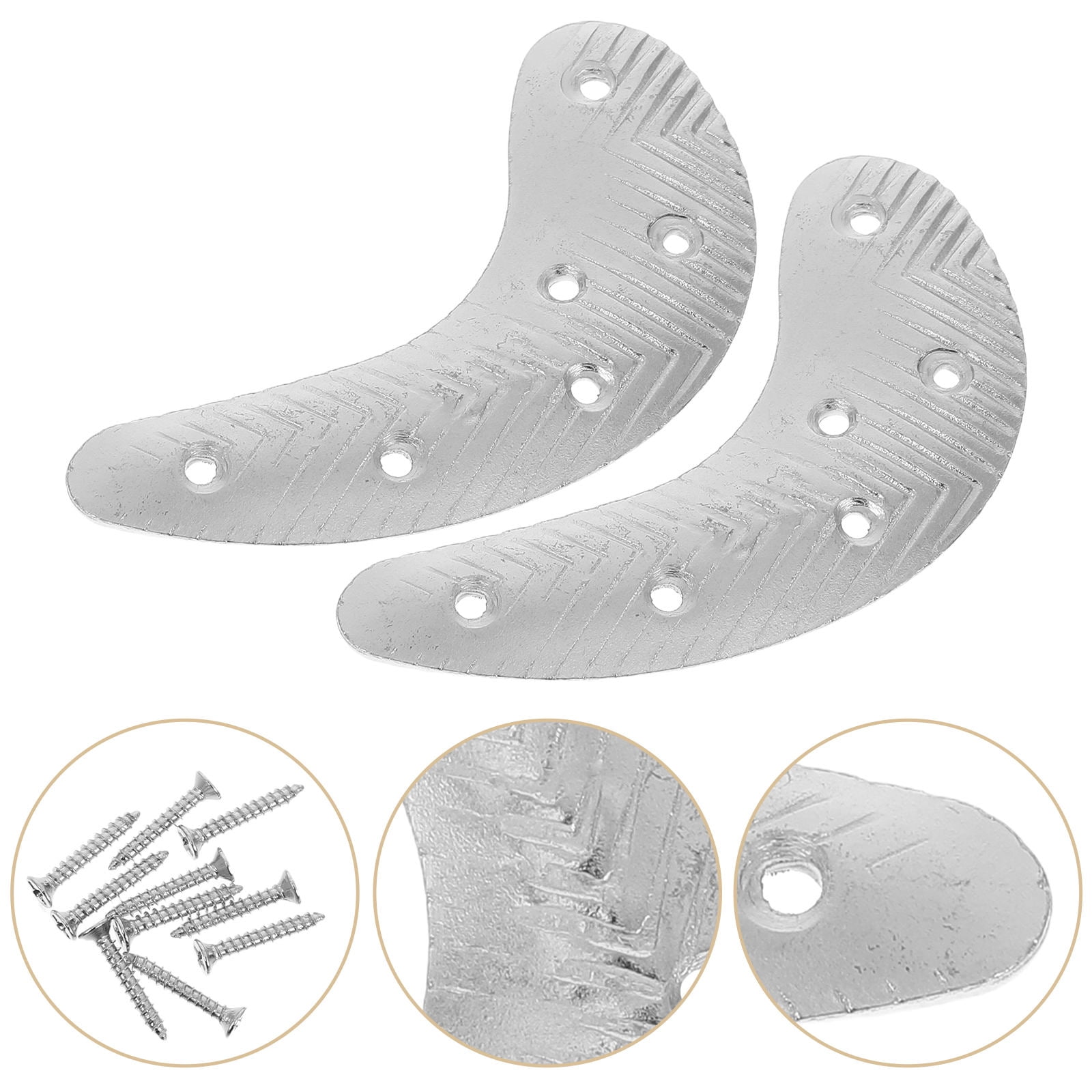 Masteelf 1 Pair Metal Heel Plates Sole Repair Kit with Screws Shoe Heel ...