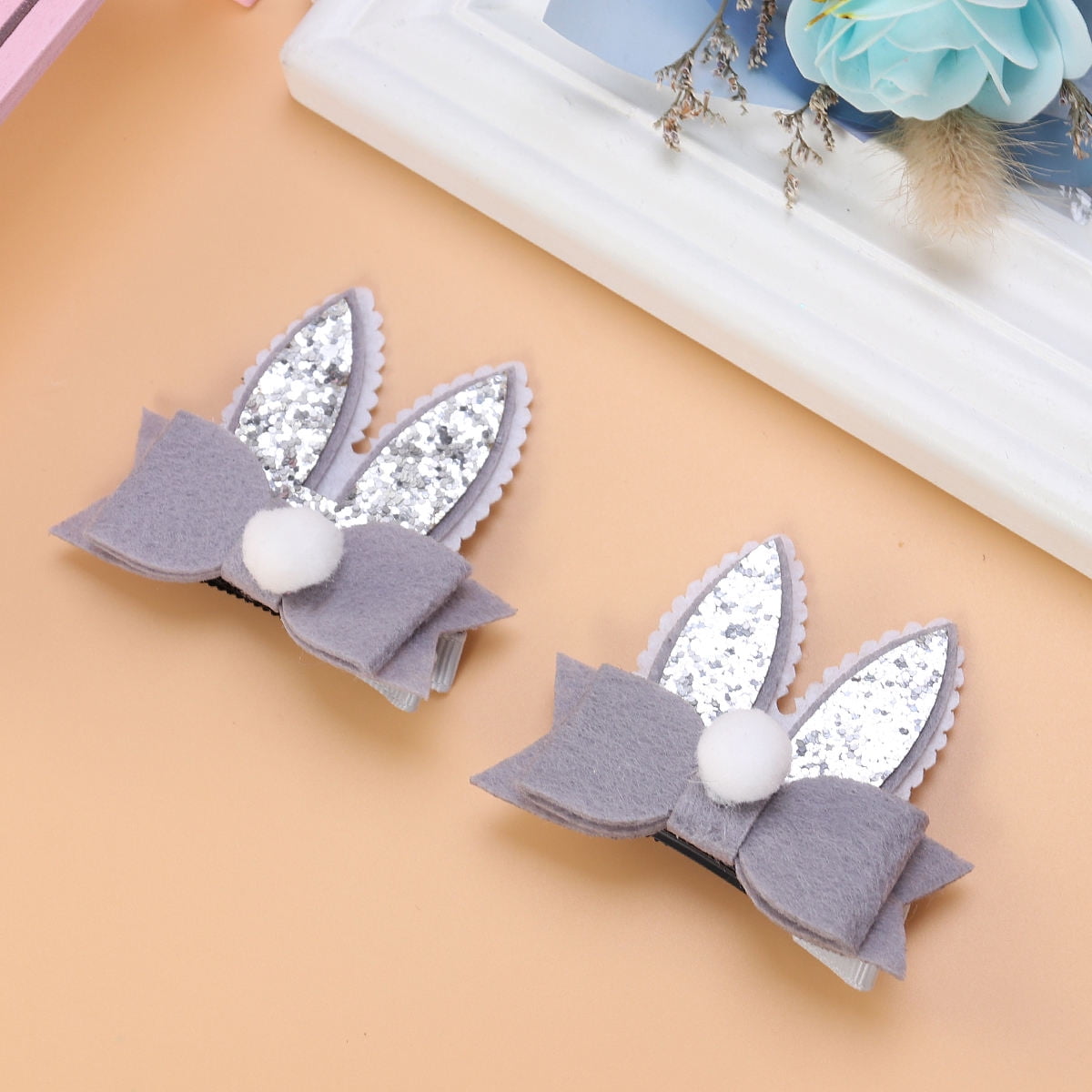 Masteelf 1 Pair Stereo Bow Hairpin Nonwovens Rabbit Ear Decor Hairpin ...