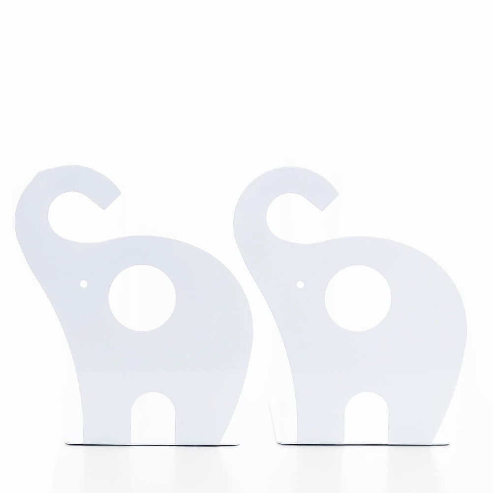 Masteelf 1 Pair of Metal Books Stand Cartoon Elephant Shape Bookends ...