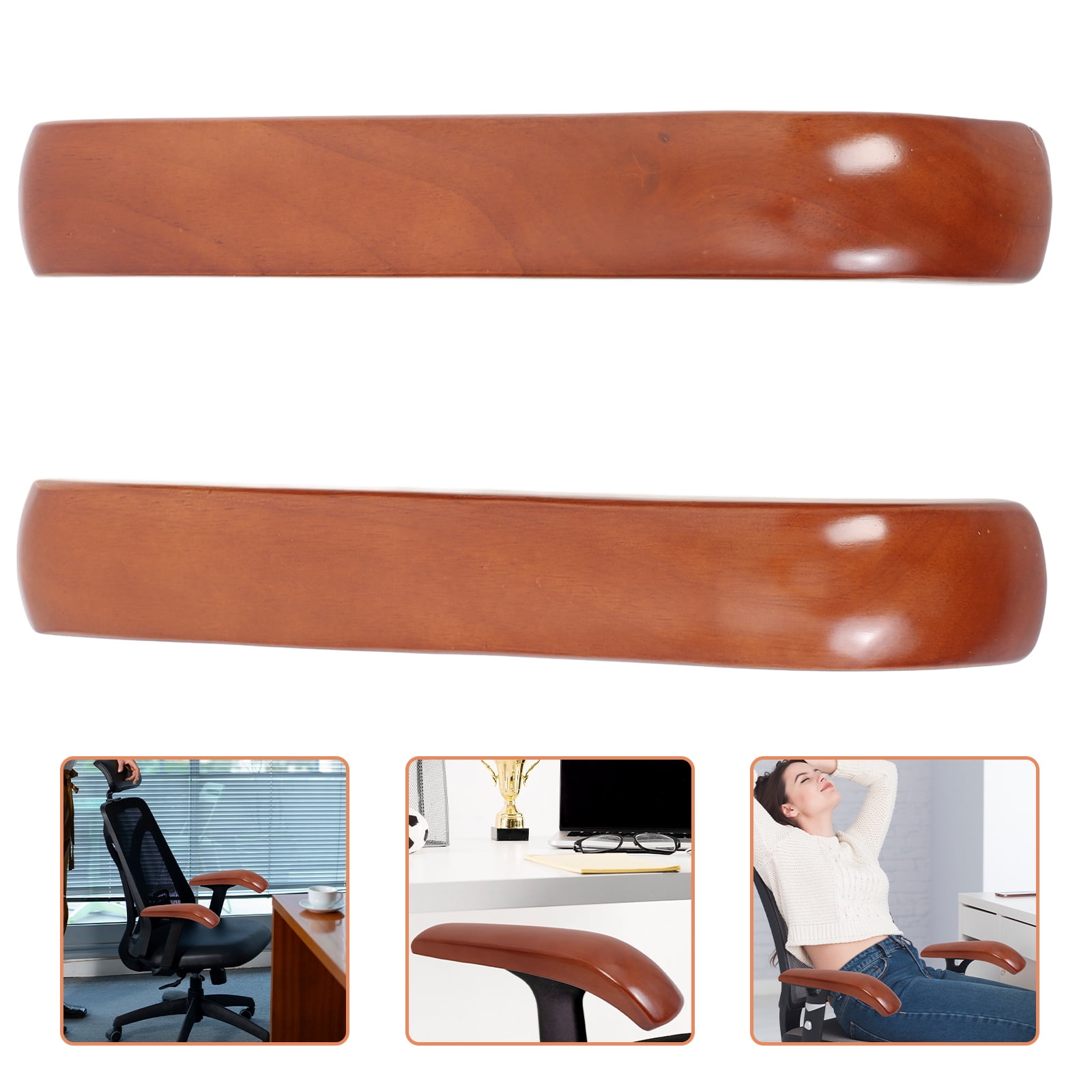 Masteelf 1 Pair of Office Chair Armrest Replacements Wooden Chair Arm ...