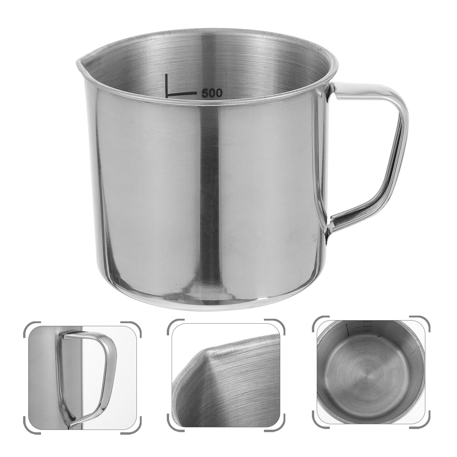 Masteelf 1 Pc Laboratory Sample Collection Measuring Jug 500ml Steel ...