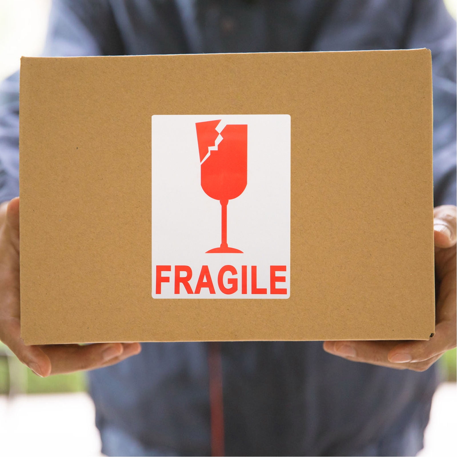 Masteelf 1 Roll Glass Fragile Stickers Roll Permanent Adhesive Warning ...