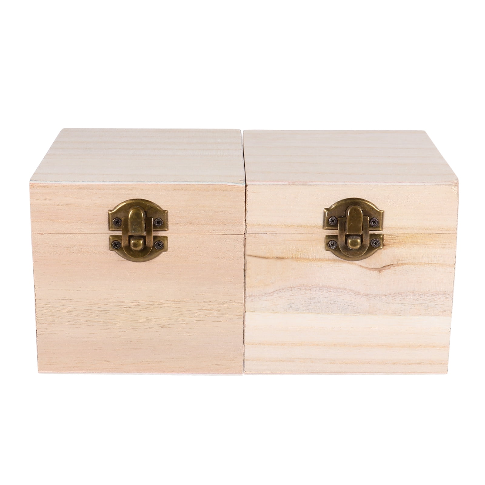 IDEANATEGRATE Khaki present Boxes 2Pcs 3.9In Wooden For Home And ...
