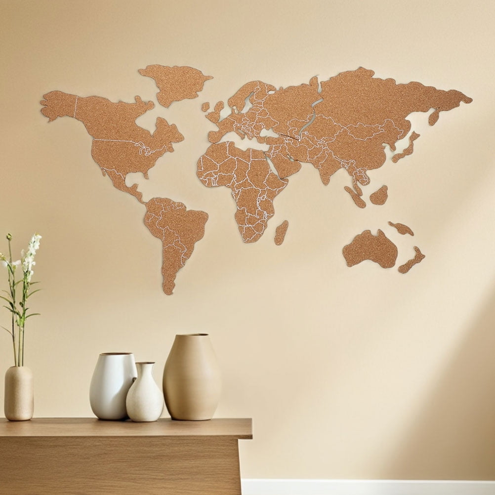 Masteelf 1 Set Cork Board World Map Bulletin Board Walls Self Adhesive ...