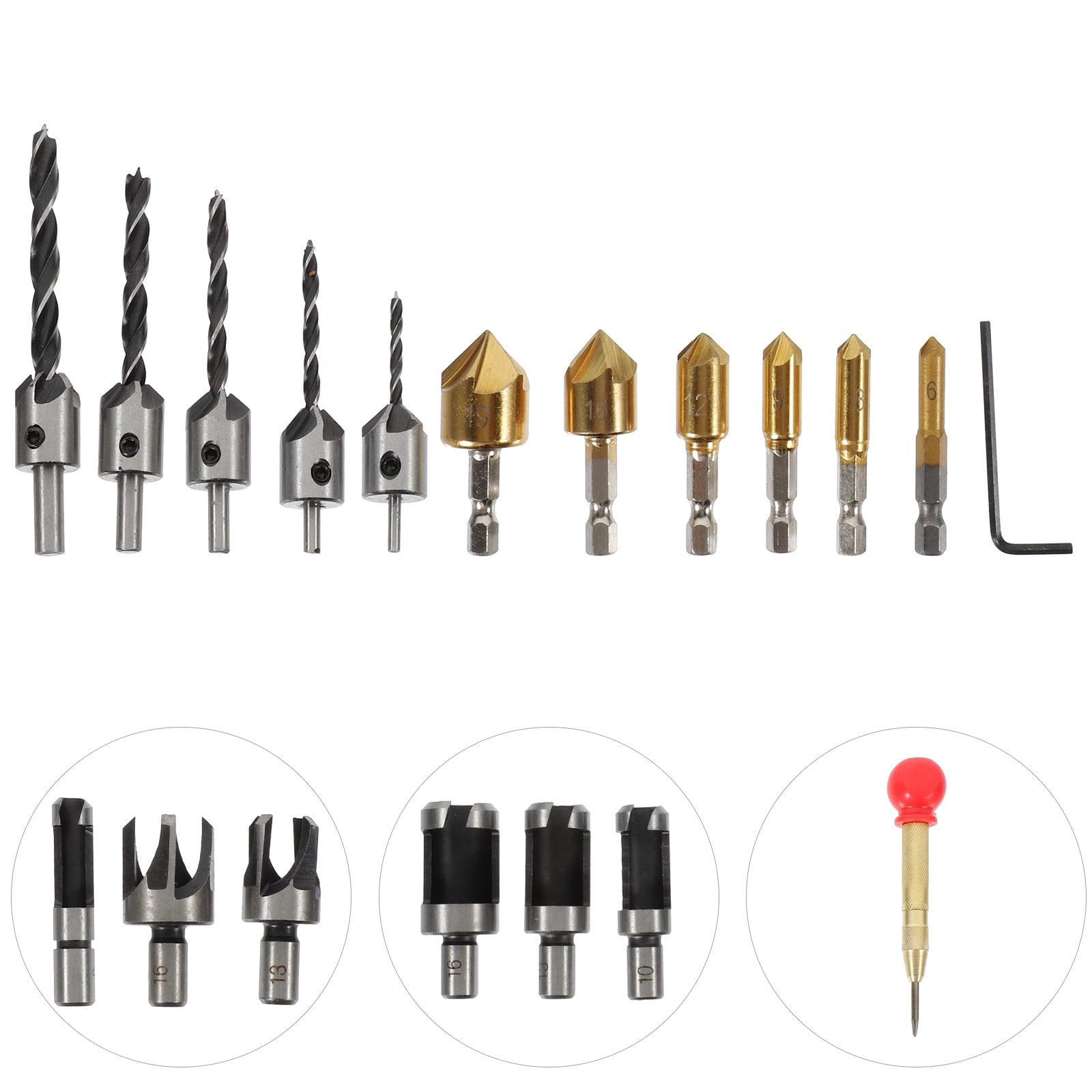 WRITWAA eelf Compact Design Woodworking Tools Counterbore Drill Bits ...