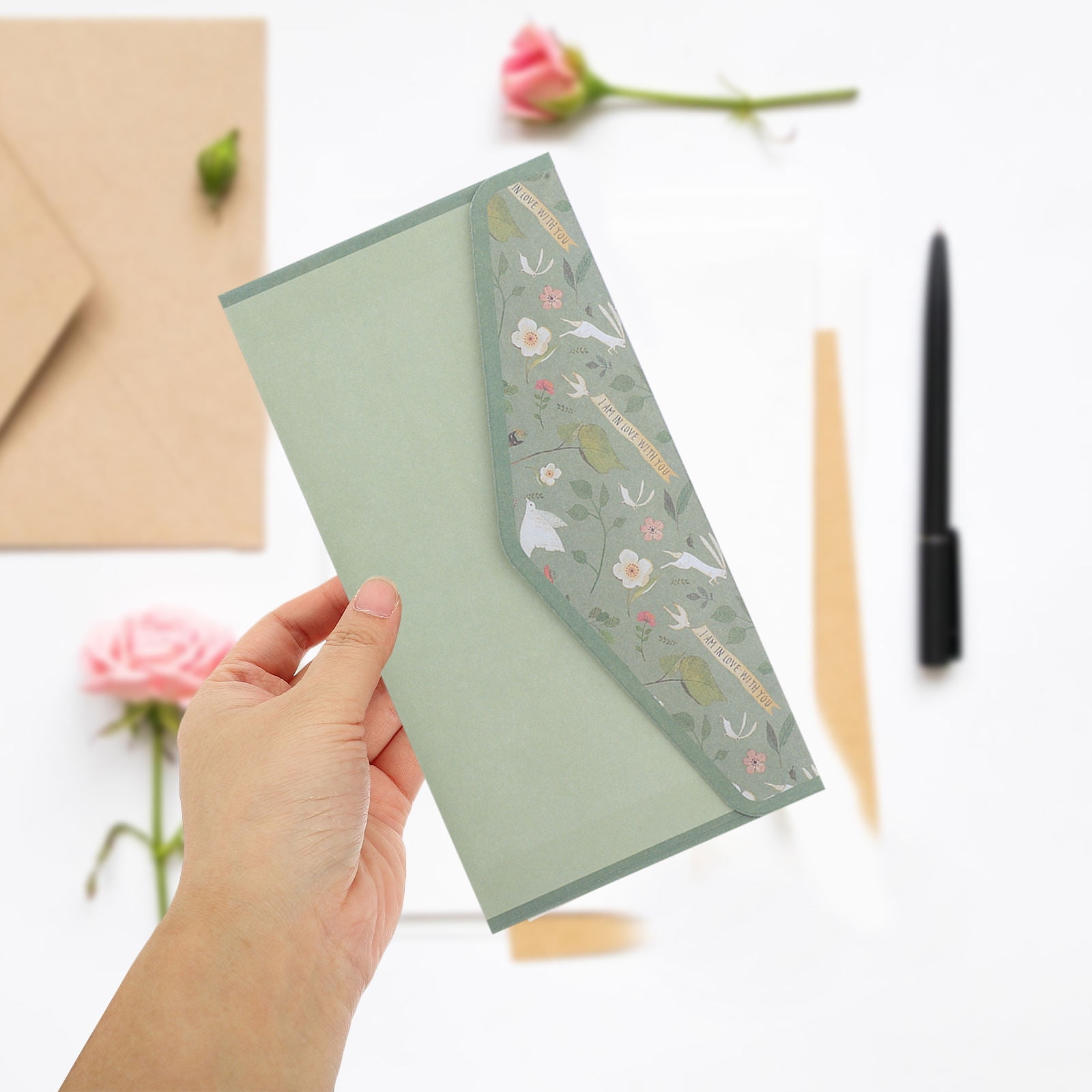 Masteelf 1 Set Cute Floral Writing Paper and Envelopes Set Lined ...