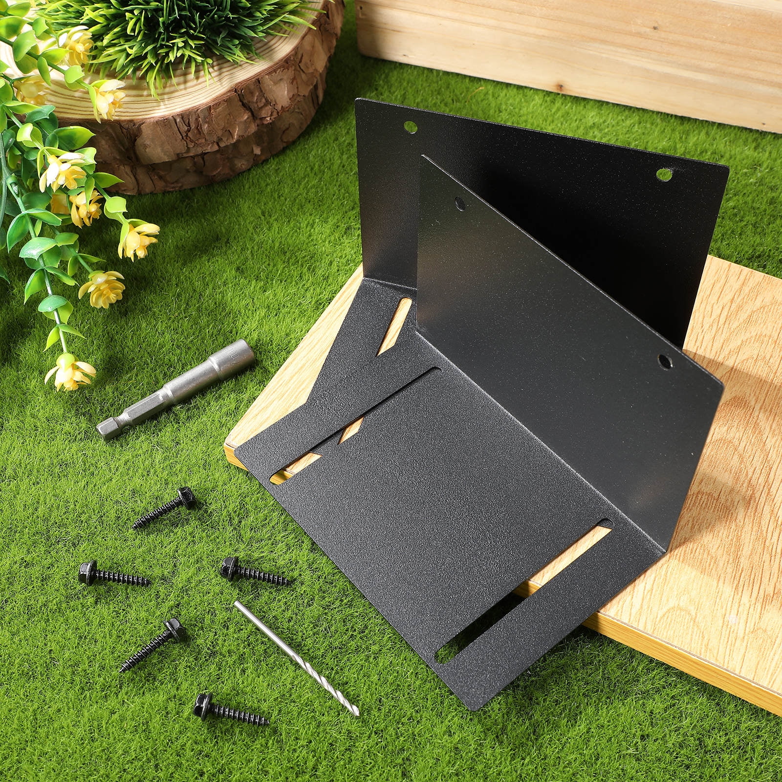 Masteelf 1 Set Fence Post Protector Adjustable Metal Post Protector Kit ...