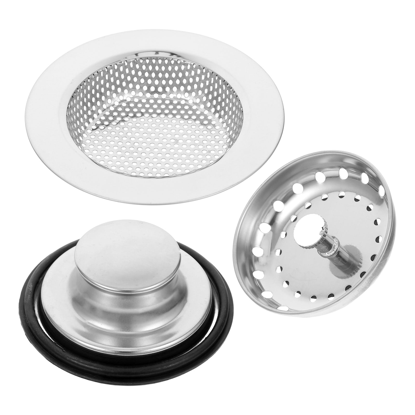 Masteelf Stainless Steel Sink Drain Strainer and Stopper with Basket ...