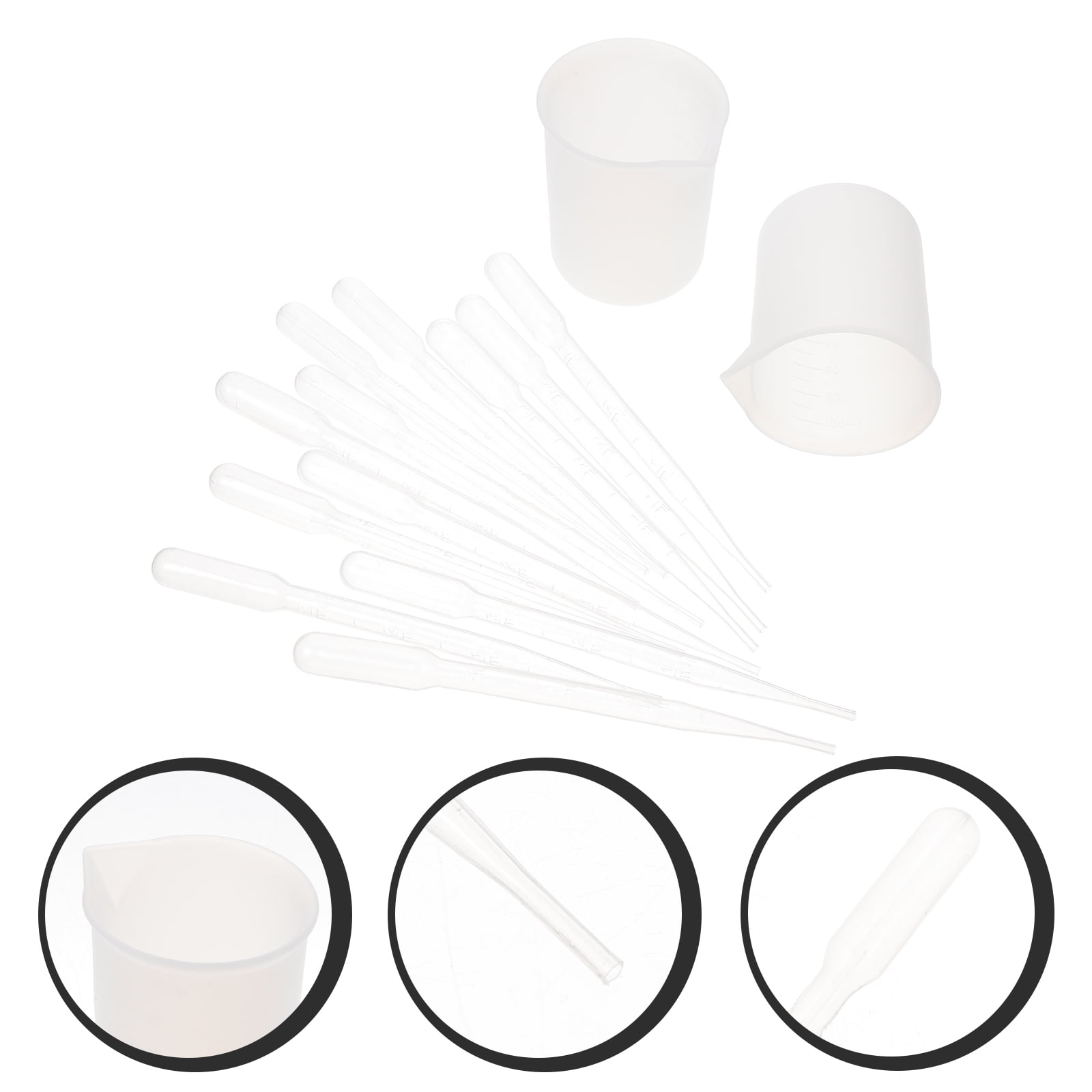 Masteelf 1 Set Handmade DIY Transparent Measuring Cups Droppers Hand ...