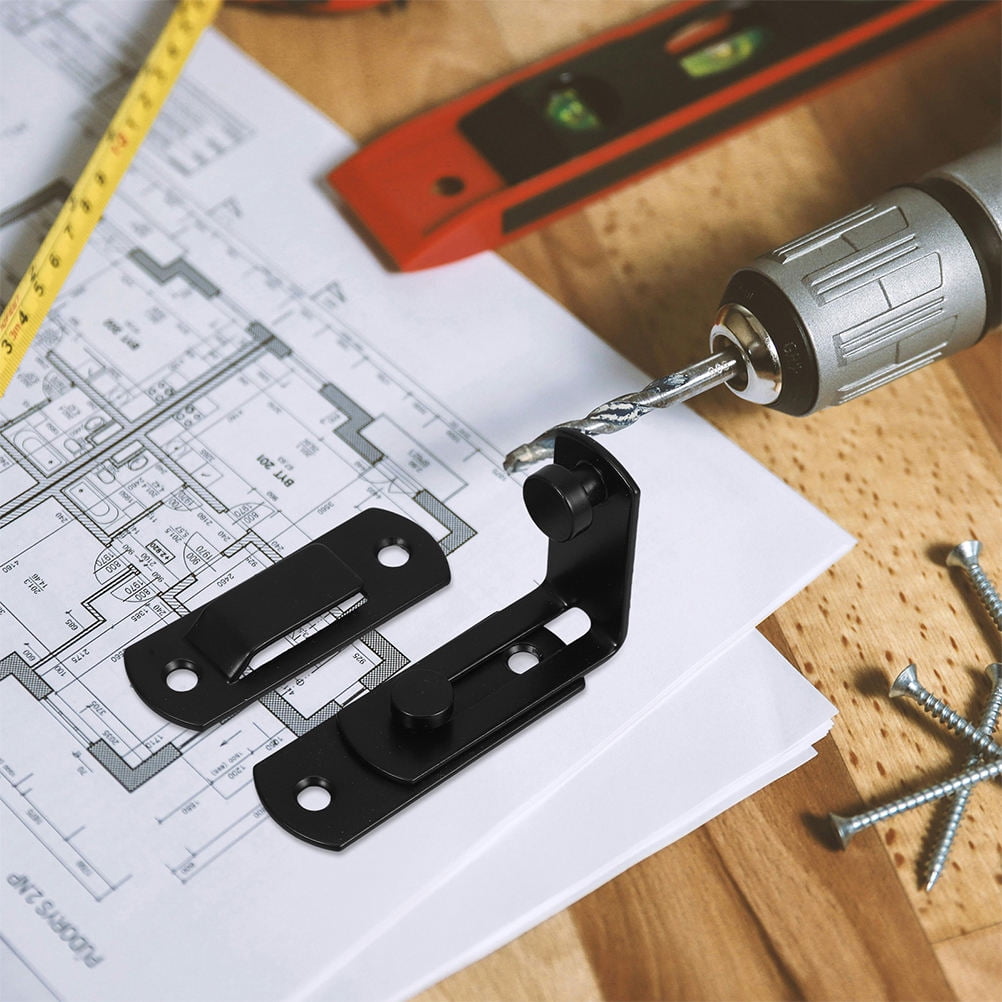 Masteelf 1 Set Heavy Duty Barn Door Latch Black Carbon Steel Secure ...