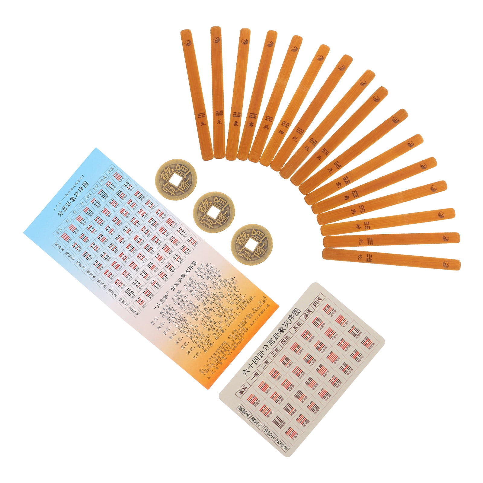 Masteelf I Ching Bamboo Divination Sticks for Daily Use Engraved with ...