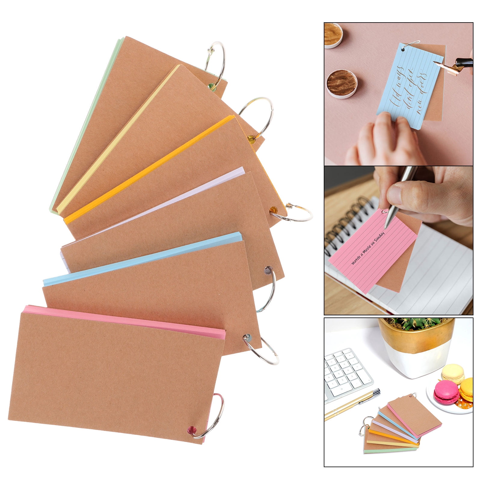 Masteelf 1 Set Index Cards Index Cards Flash Cards With Rings ...