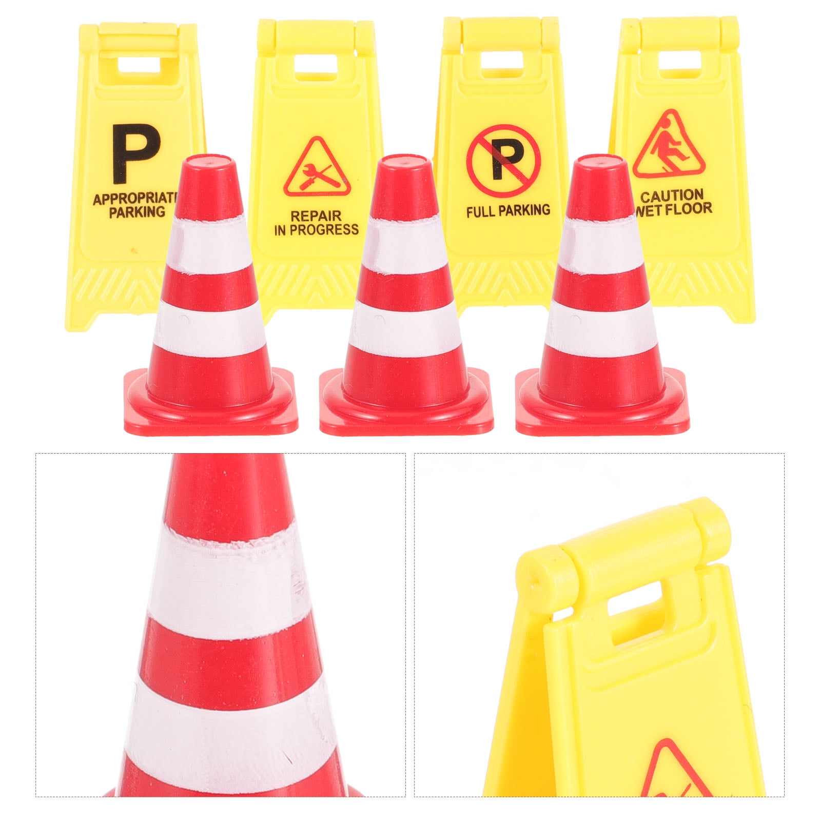 Masteelf 1 Set Mini Traffic Road Signs Traffic Cones Toys Kids Pretend ...