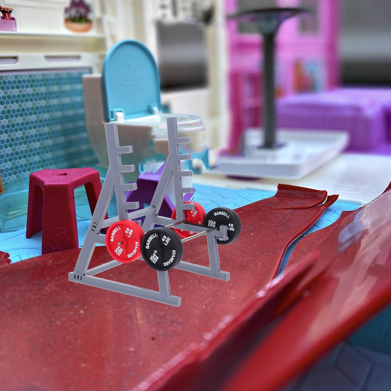 Masteelf 1 Set Miniature Barbell Holder Rack With Mini Barbells ...