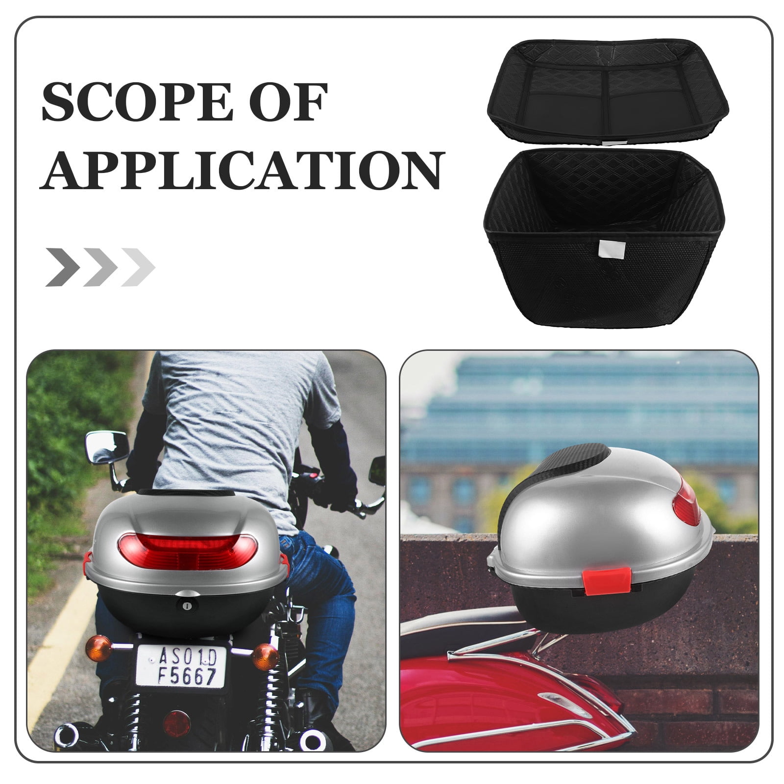 Masteelf 1 Set Of Motorcycle Tail Box Liner Interior Pad For Top Case ...