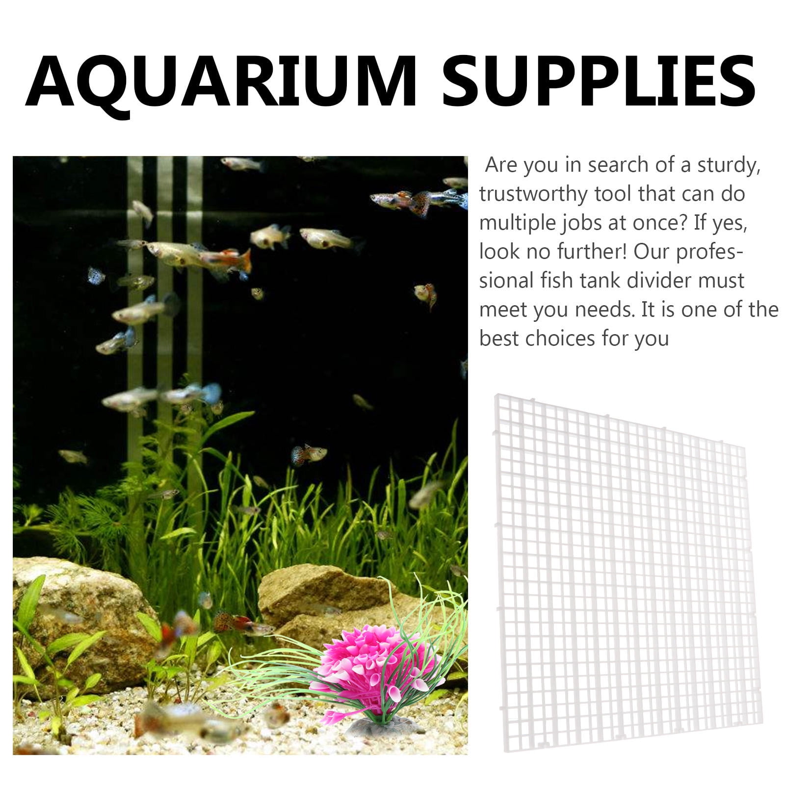 LOLIPPYY Aquarium Grid Divider Fish Tank Grid Isolate Board Durable ...