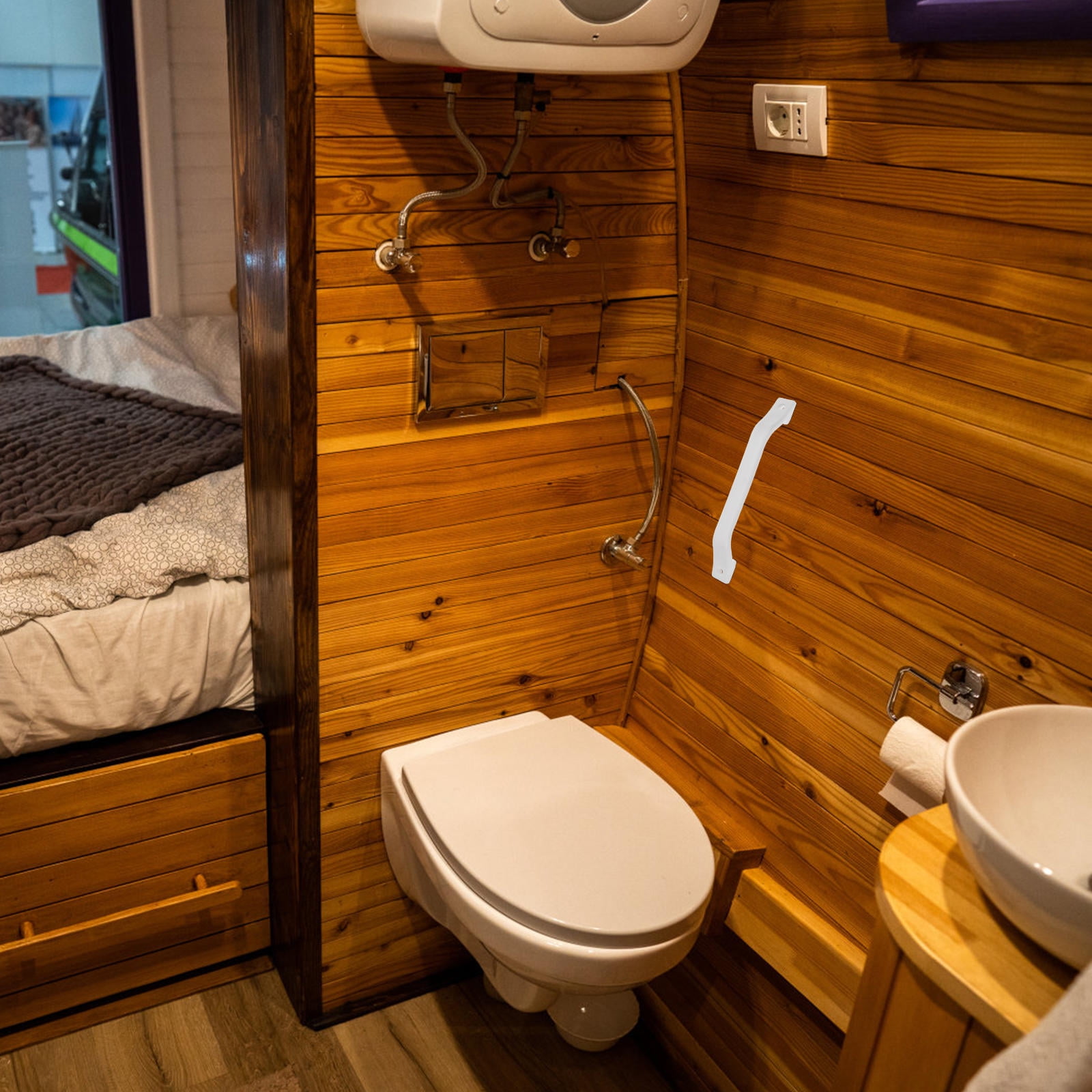 Masteelf 1 Set Rv Entry Door Handle and Bathroom Handrail Plastic Grab ...